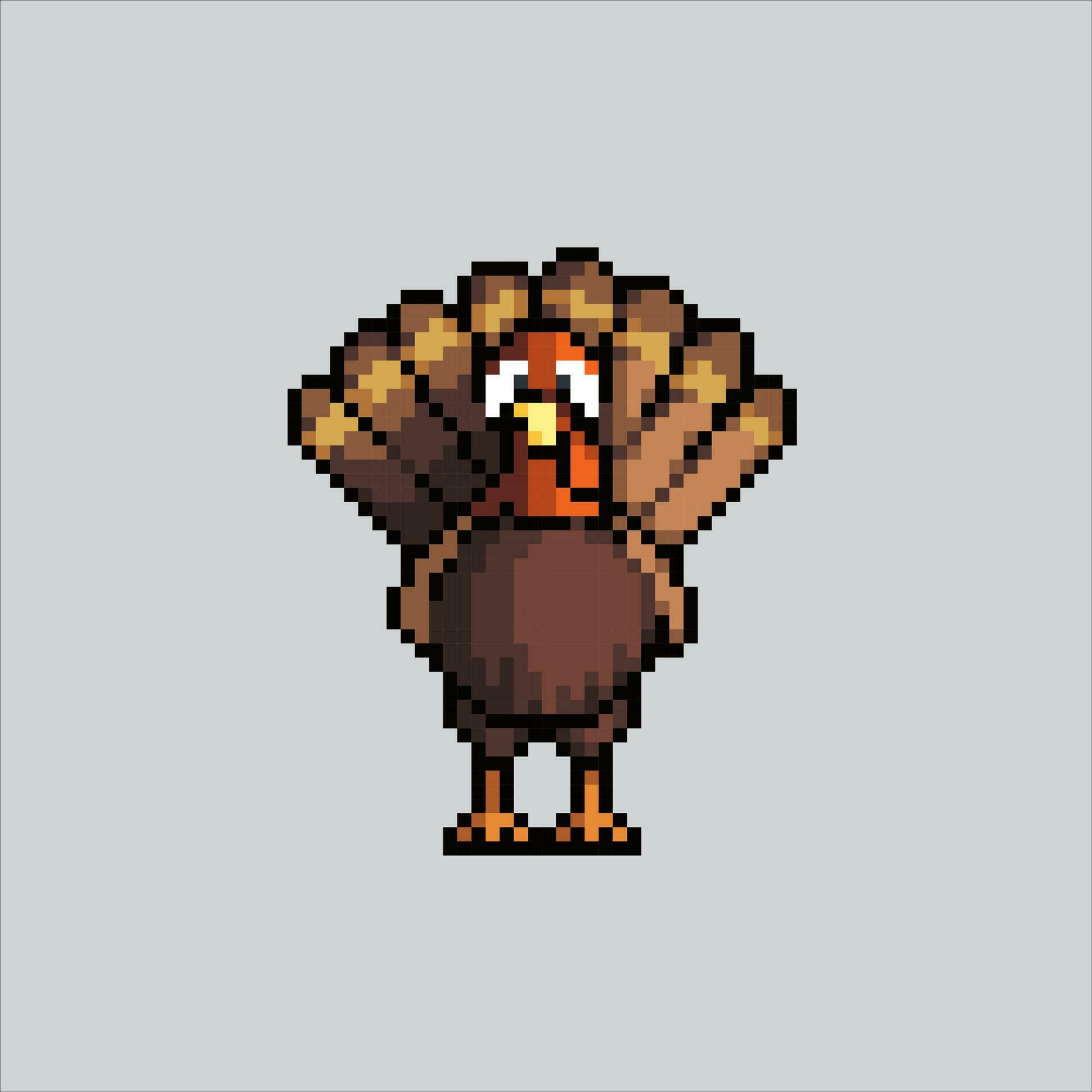 Pixel art illustration Turkey. Pixelated Turkey. Turkey farm pixelated ...