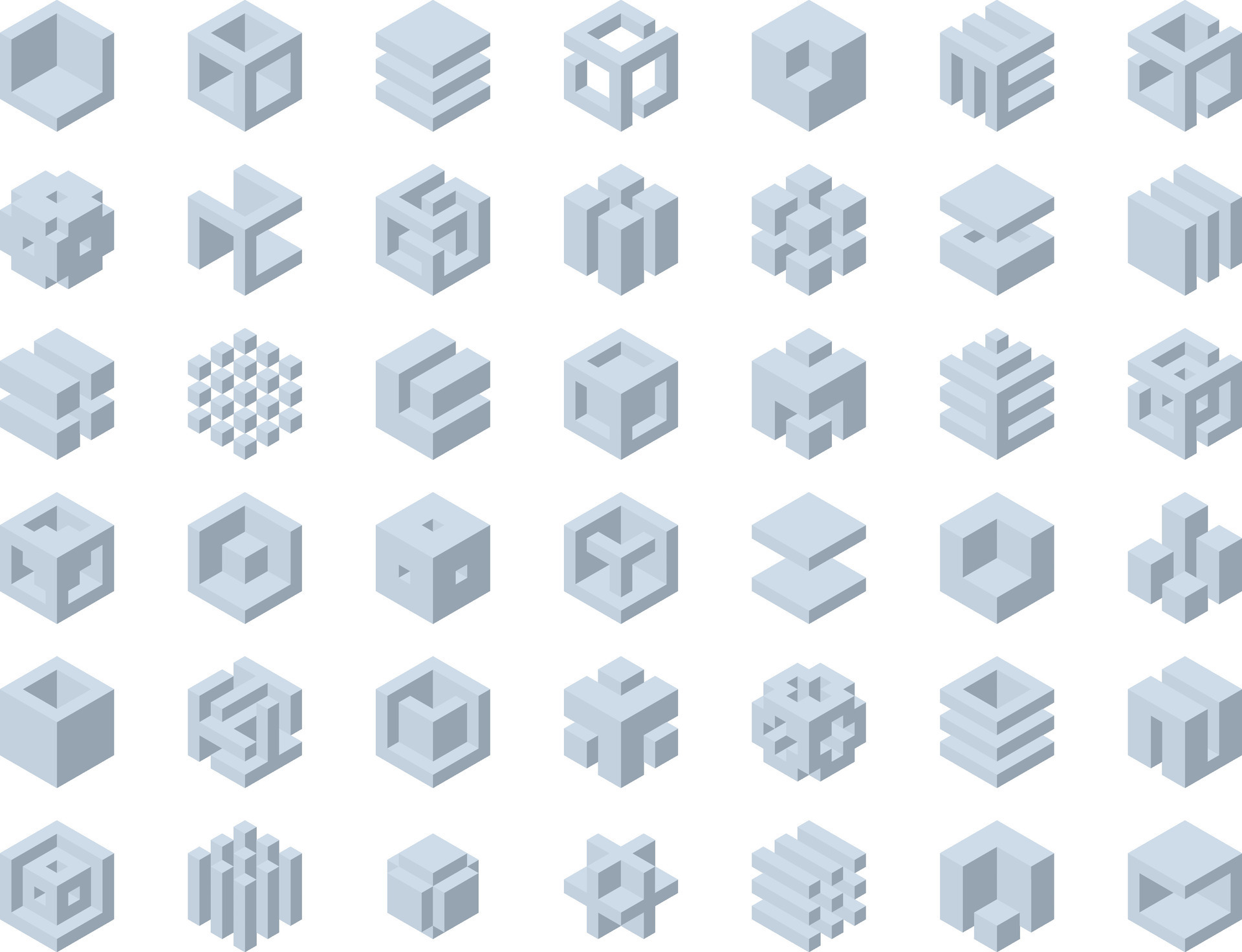 Cube logo vector design. Cubes 3d set template graphic elements ...
