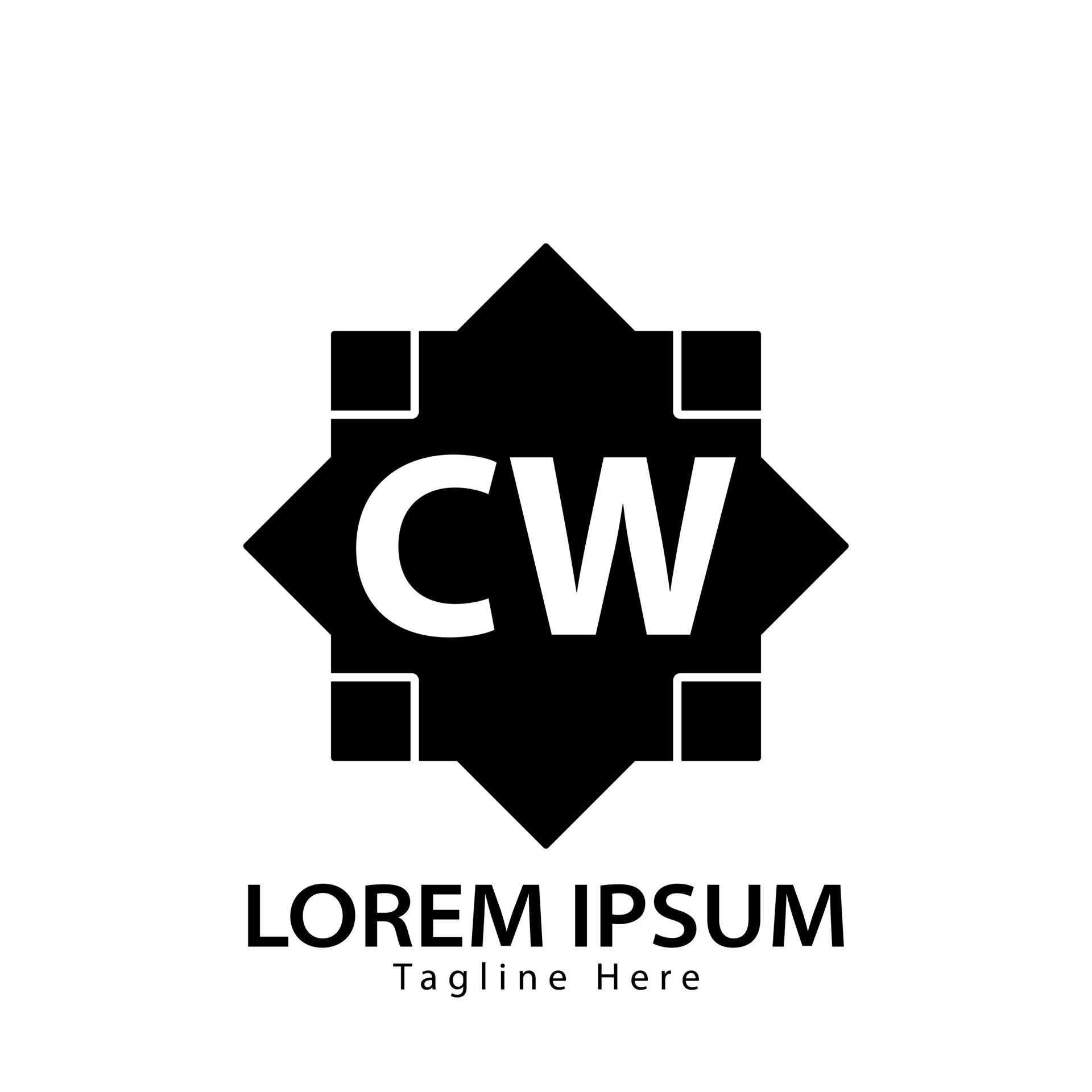 letra cw logo. C w. cw logo diseño vector ilustración para creativo compañía, negocio, industria ...