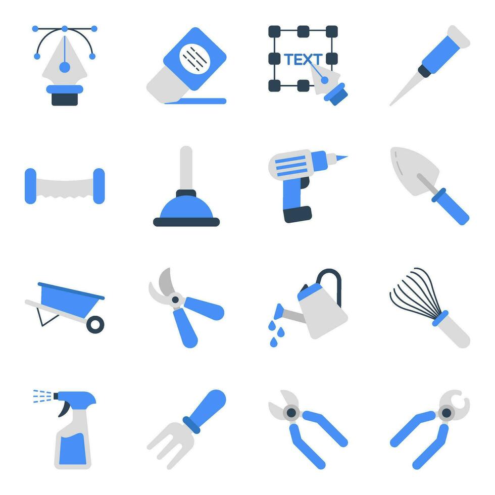 Set of Repair Tools Flat Icons 33044519 Vector Art at Vecteezy