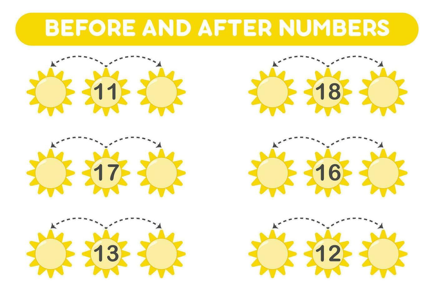 Math game for kids. Before and after numbers. Printable worksheets ...