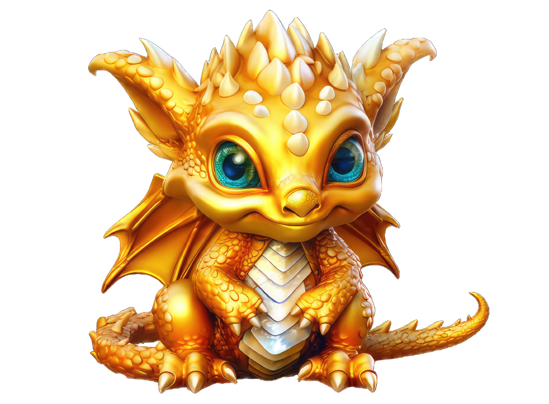 cute cartoon golden dragon png transparent background 33045815 PNG