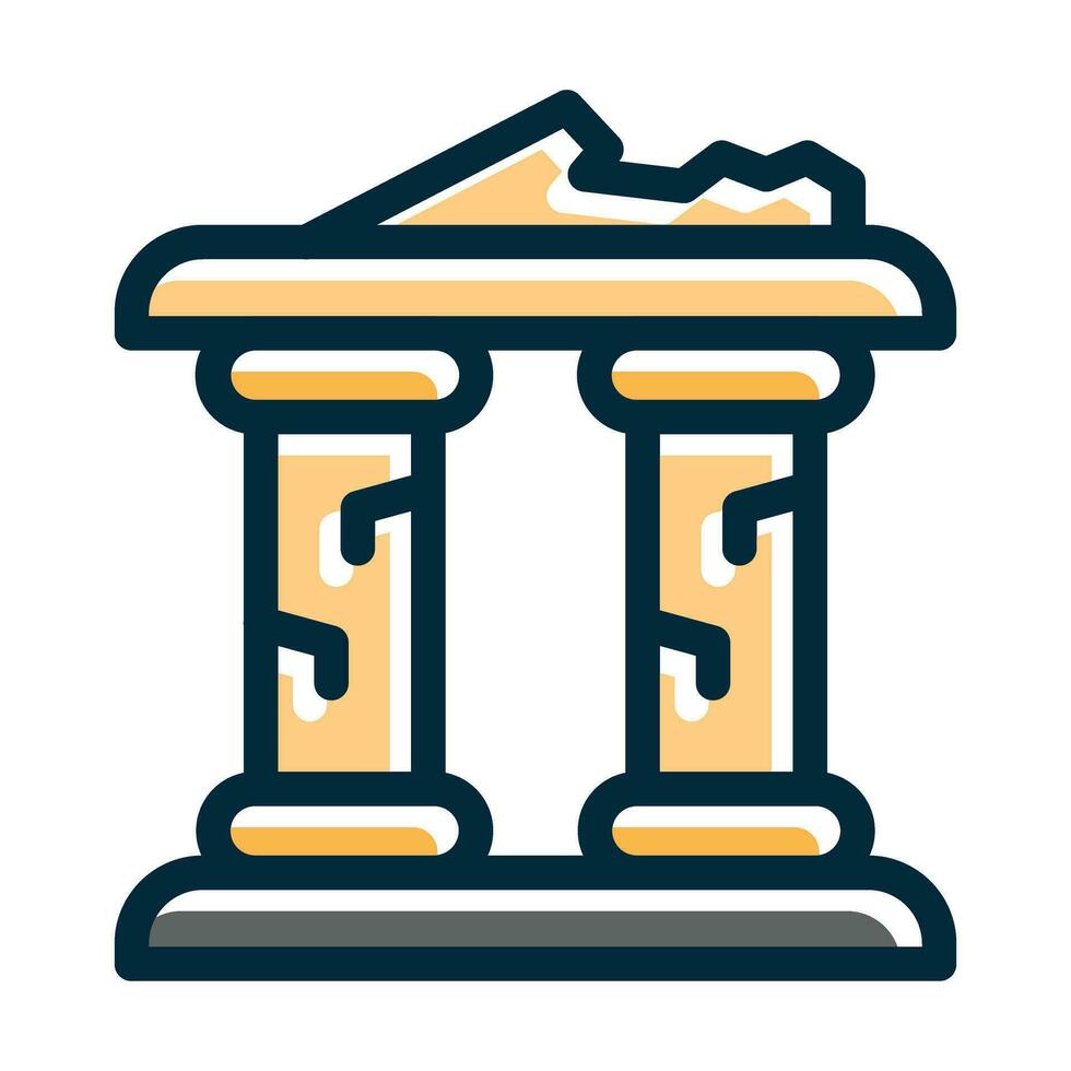 Ruined Vector Thick Line Filled Dark Colors Icons For Personal And ...