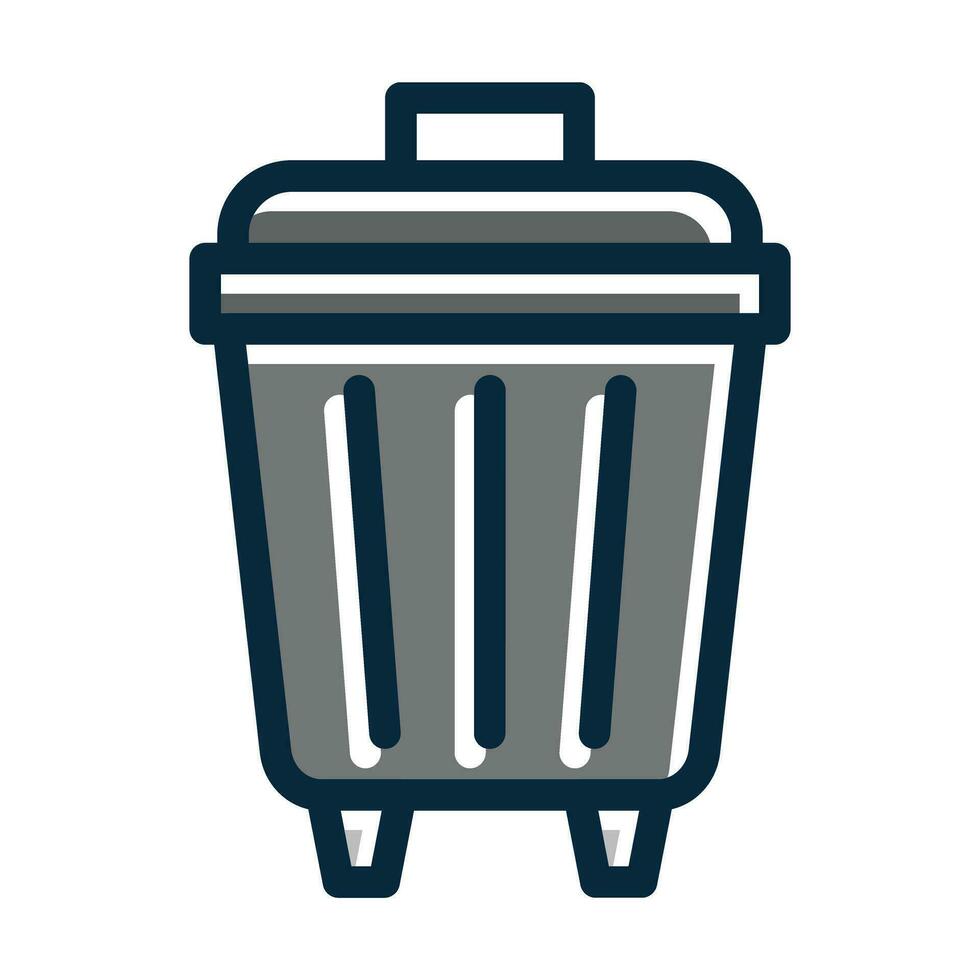 Dumpster Vector Thick Line Filled Dark Colors Icons For Personal And ...