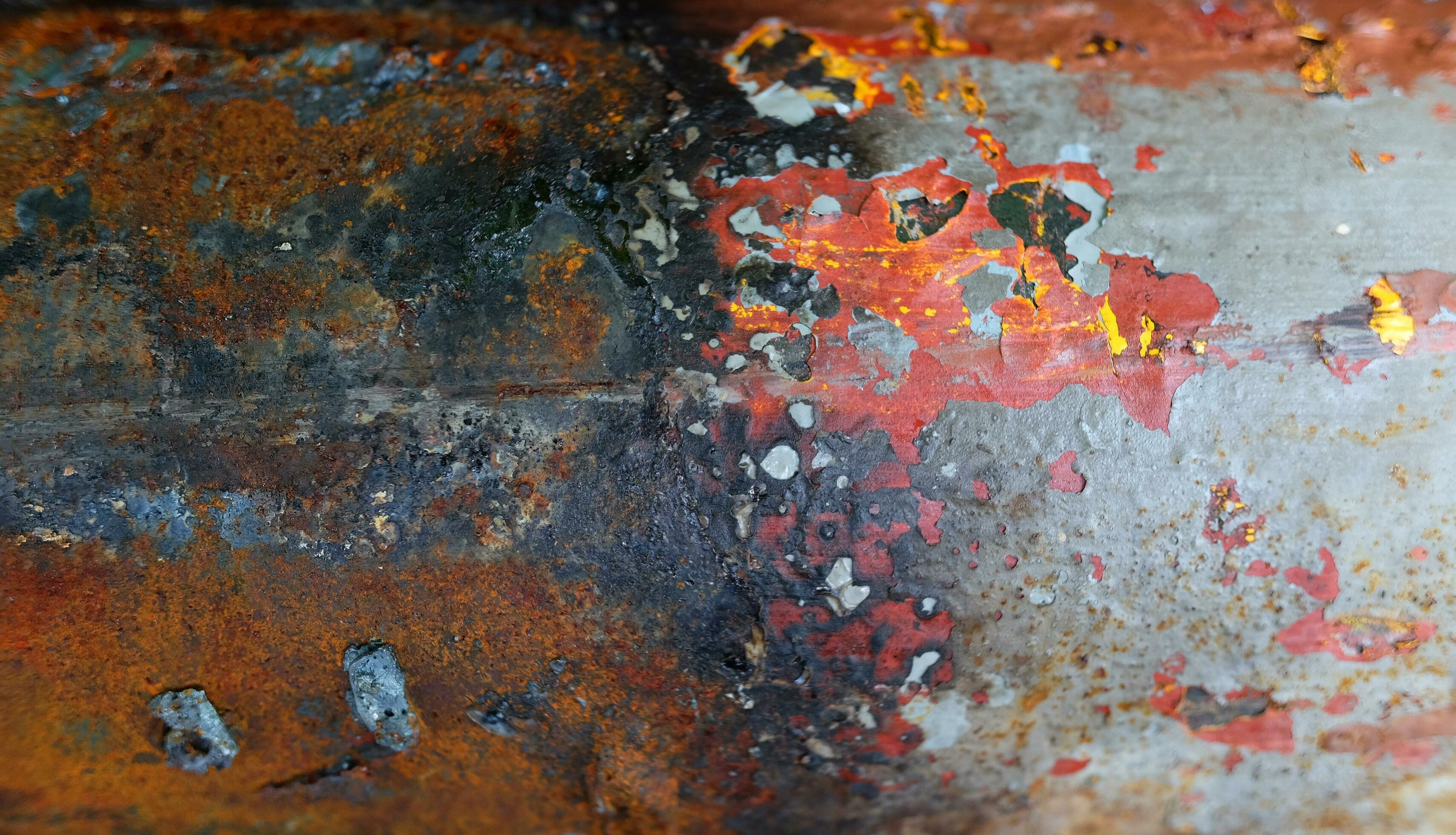 Burn marks and rust marks from steel texture welded with fire in Steel Factory 33051685 Stock ...