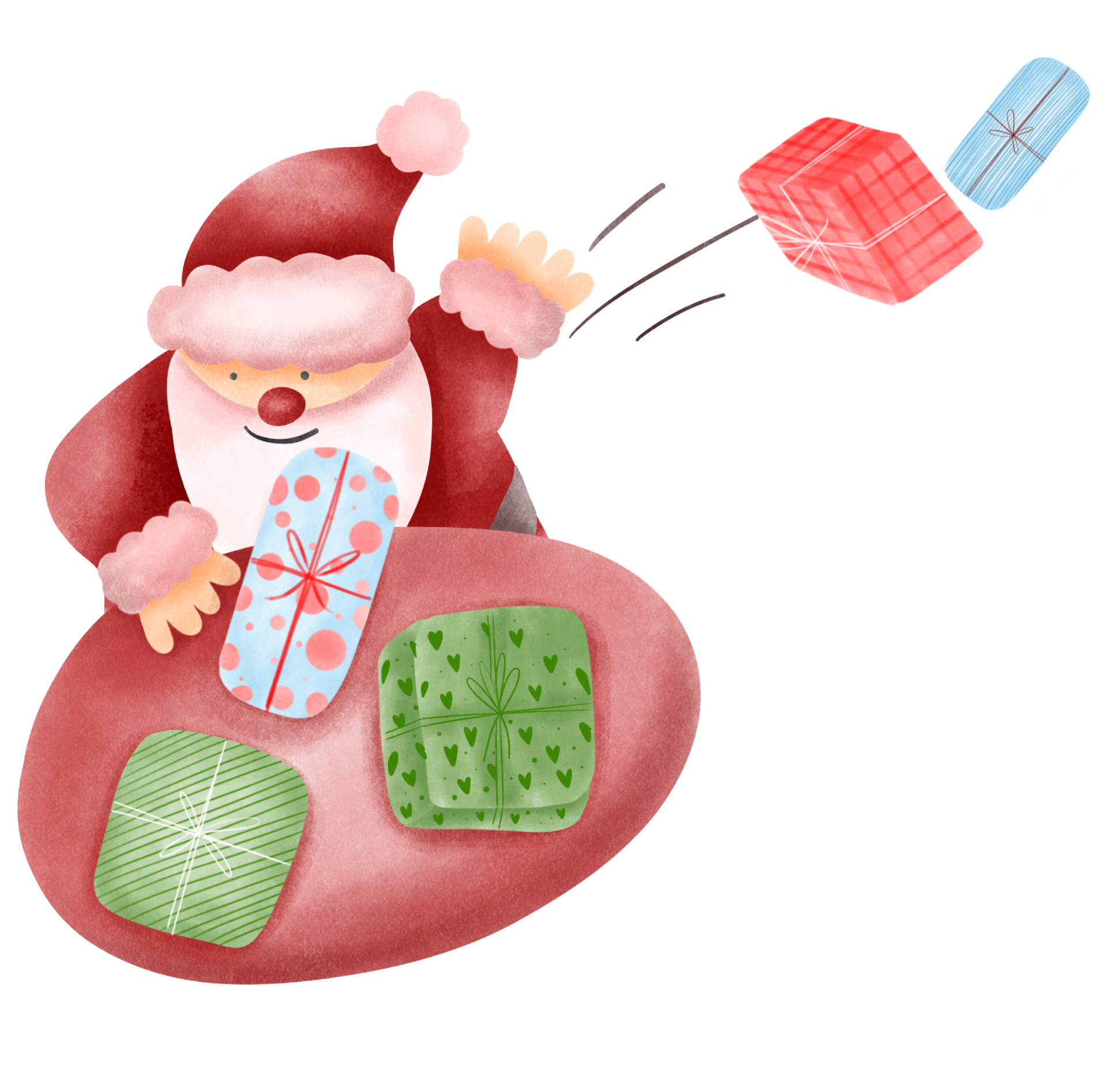 Hand Drawn Santa Claus And Festive Christmas Illustration 33053379 Png