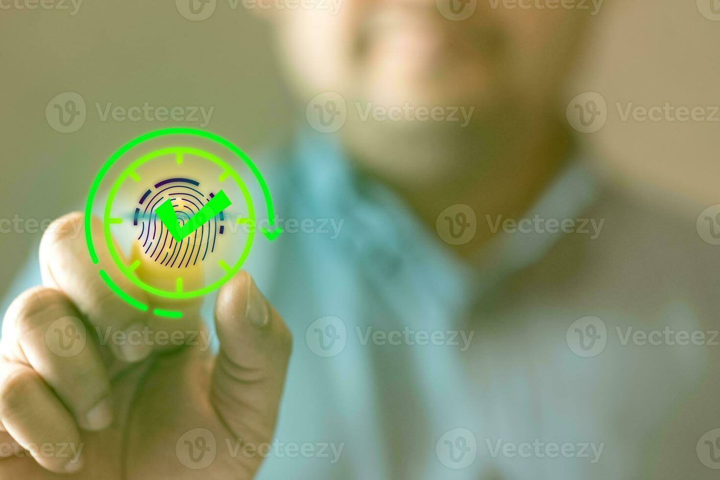 Fingerprint scan provides security access with biometrics identification. 33055053 Stock Photo ...