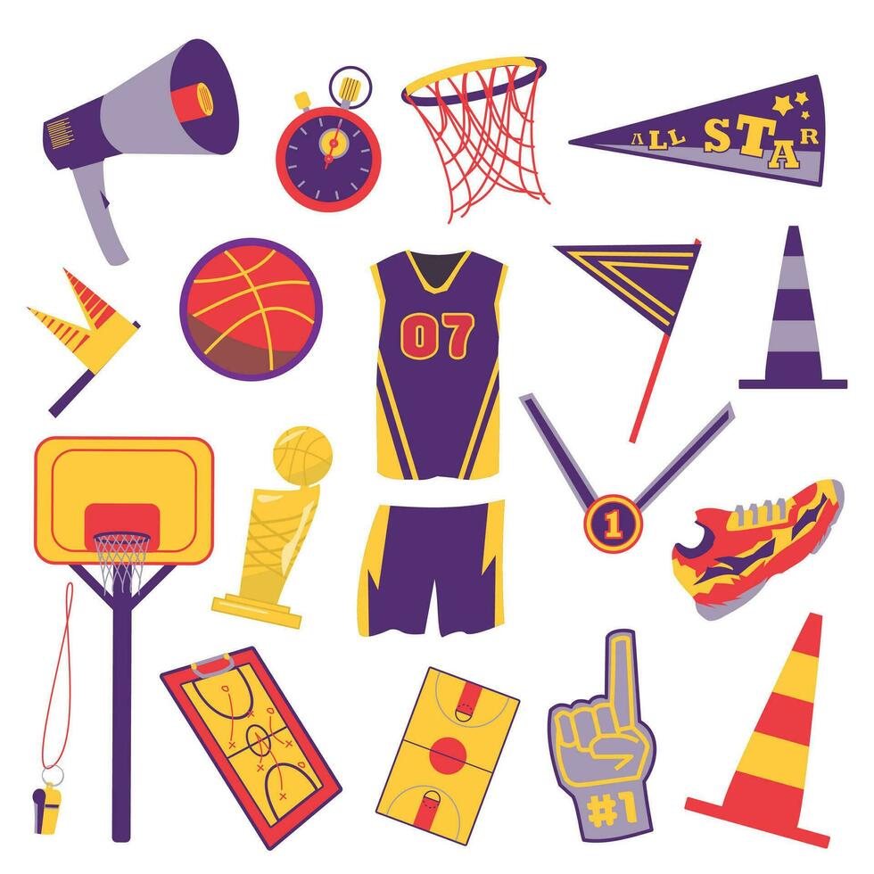 vector bundle of basketball objects activity 33056751 Vector Art at ...