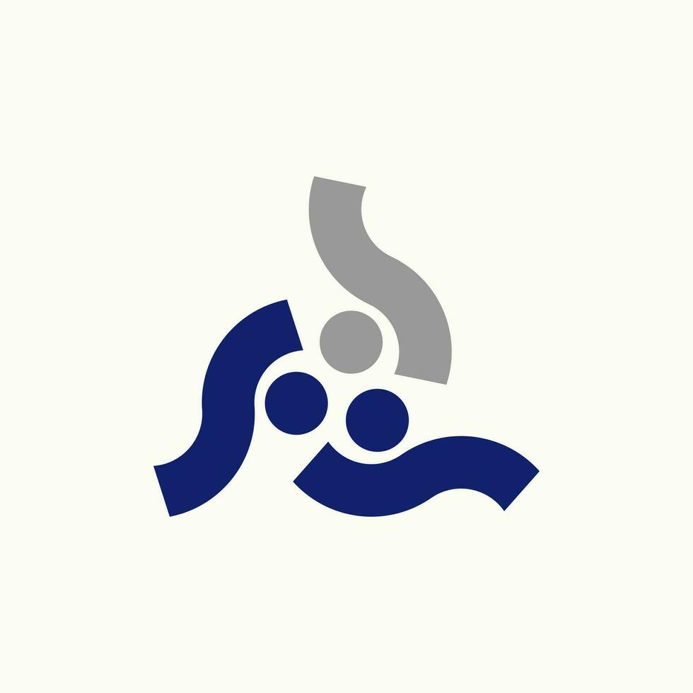 Logo design graphic concept creative abstract premium vector sign stock 3 initial S font like ...