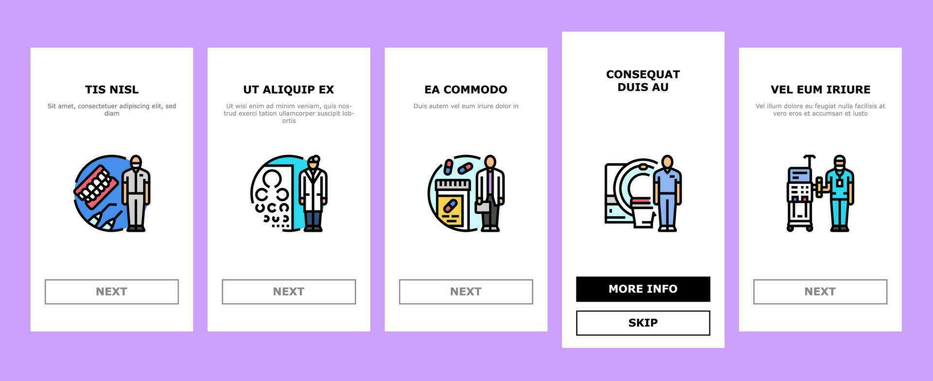Medical Technician Onboarding Icons Set Vector 33062998 Vector Art At