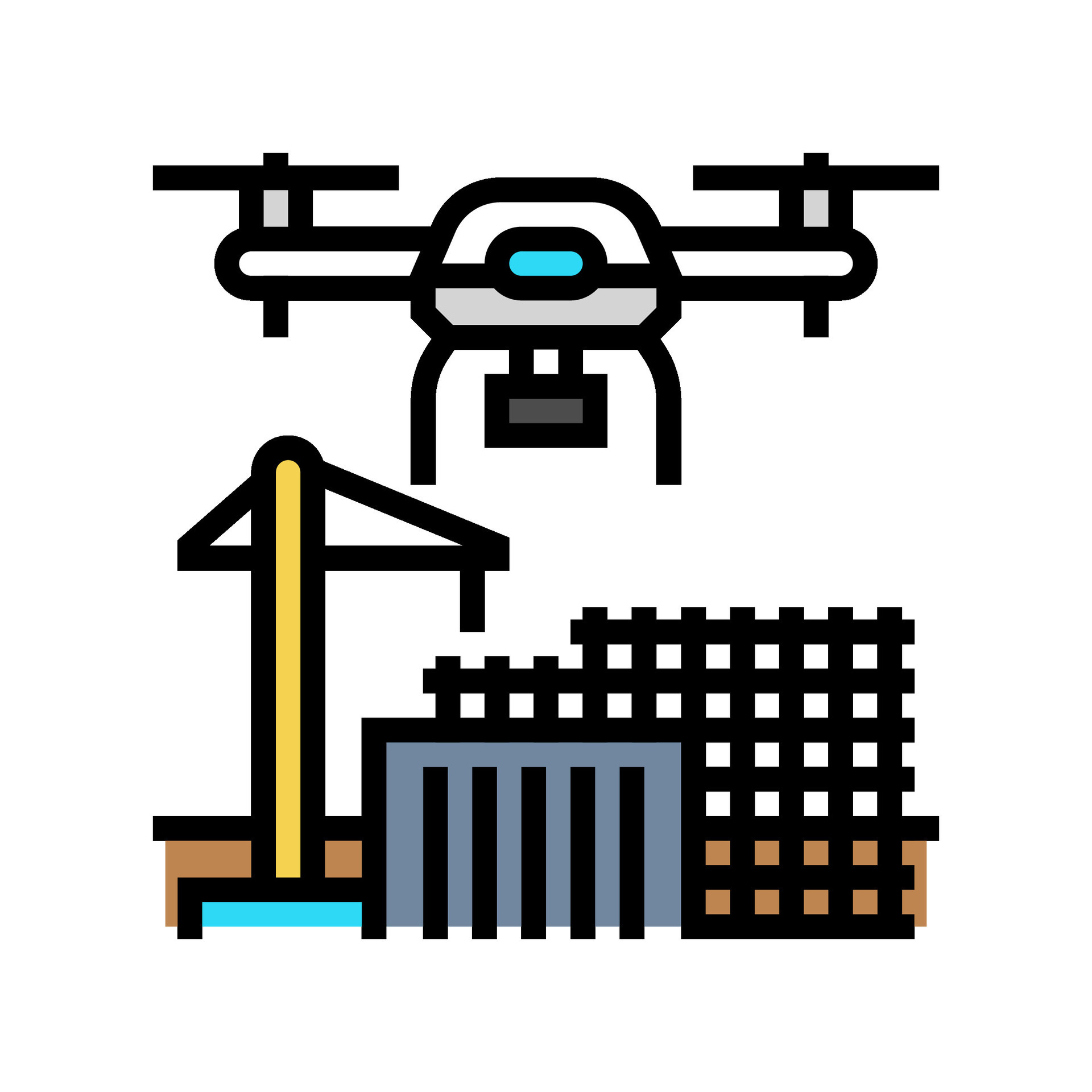 construction site drone color icon vector illustration 33064196 Vector ...