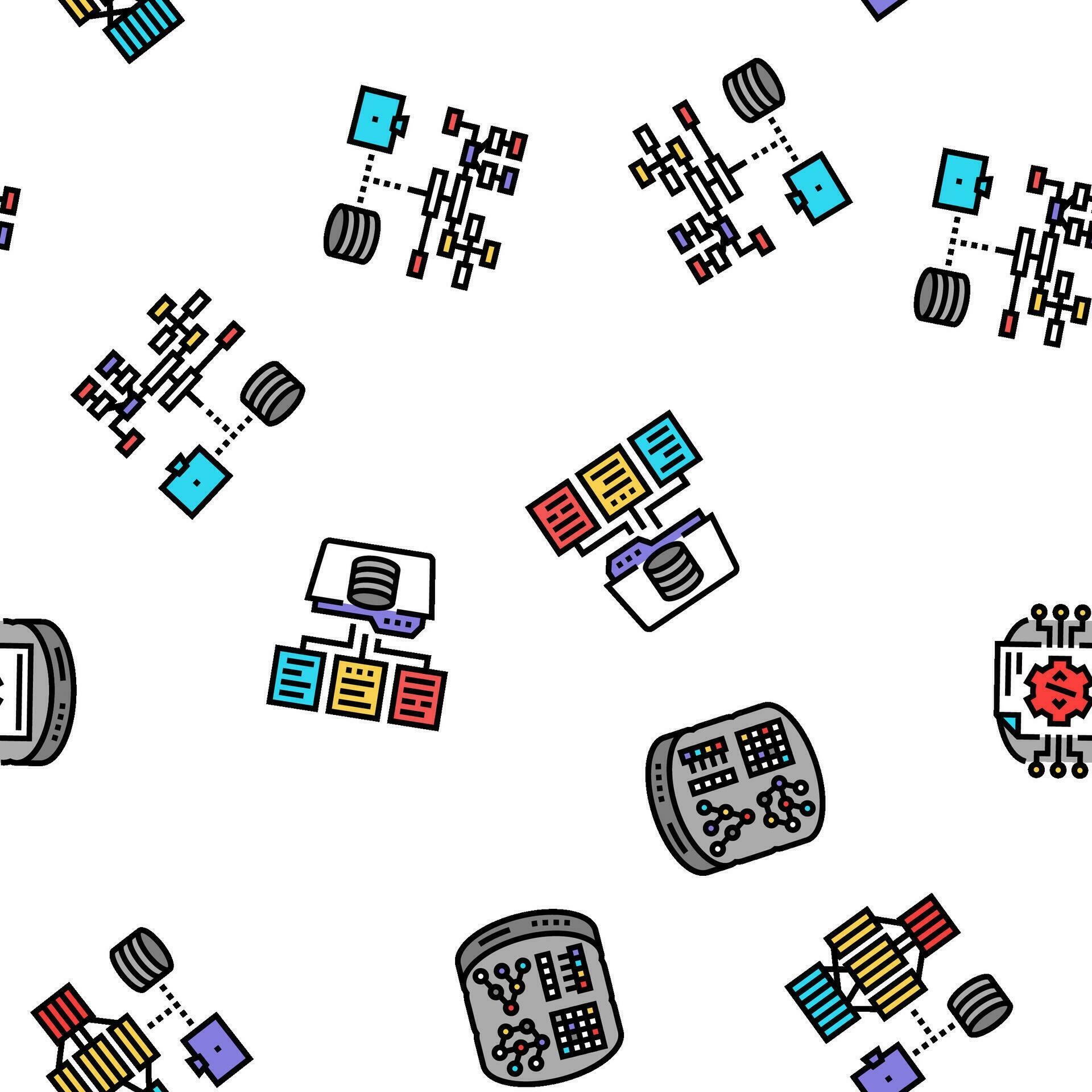 Database Administrator Server Seamless Pattern Vector 33064390 Vector