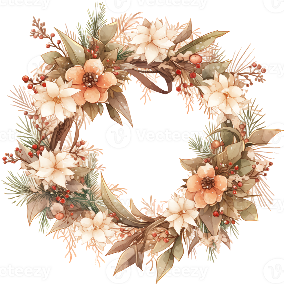 Aquarell Weihnachten Kränze Urlaub Kränze Clip Art Gemütlich Winter Clip Art 33064438 Png