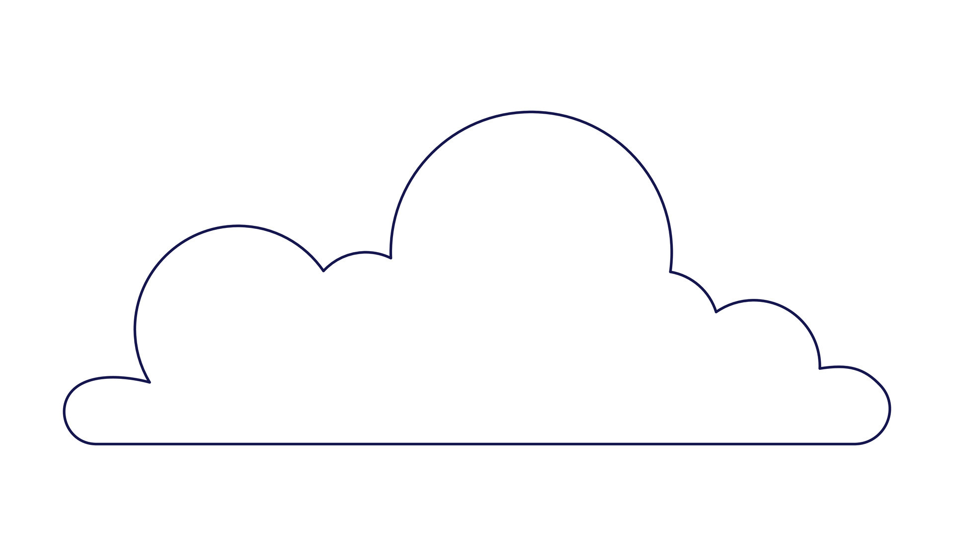 Outlined Cloud Black And White 2d Line Cartoon Object Cloudy Weather Isolated Vector Outline