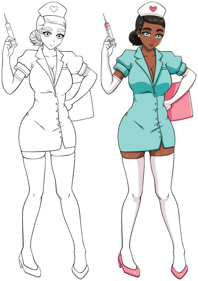 Anime Black Manga Nurse 33067939 Vector Art At Vecteezy