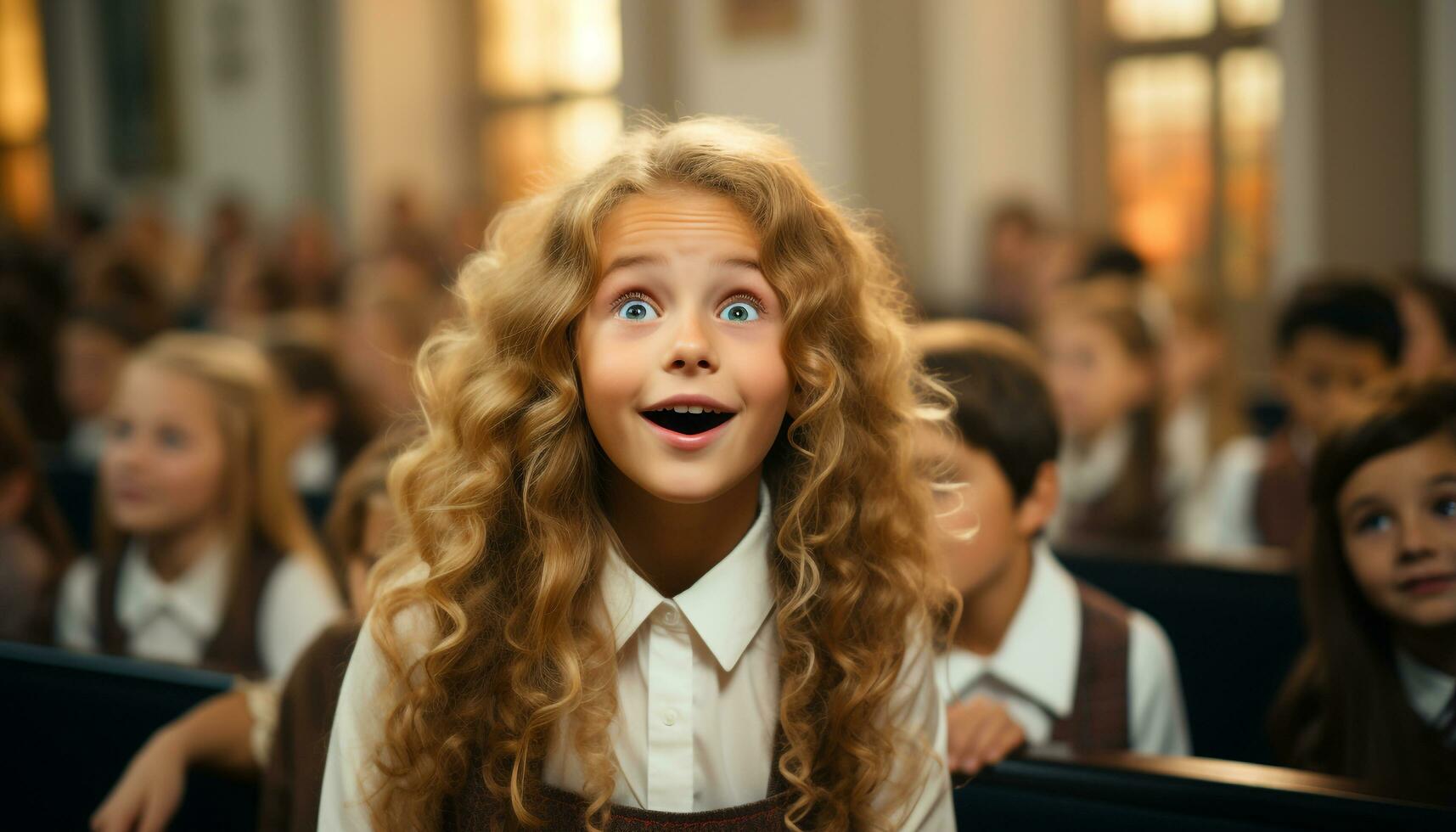 Smiling school children learning indoors, cute girls studying with ... Smiling school children learning indoors, cute girls studying with ...