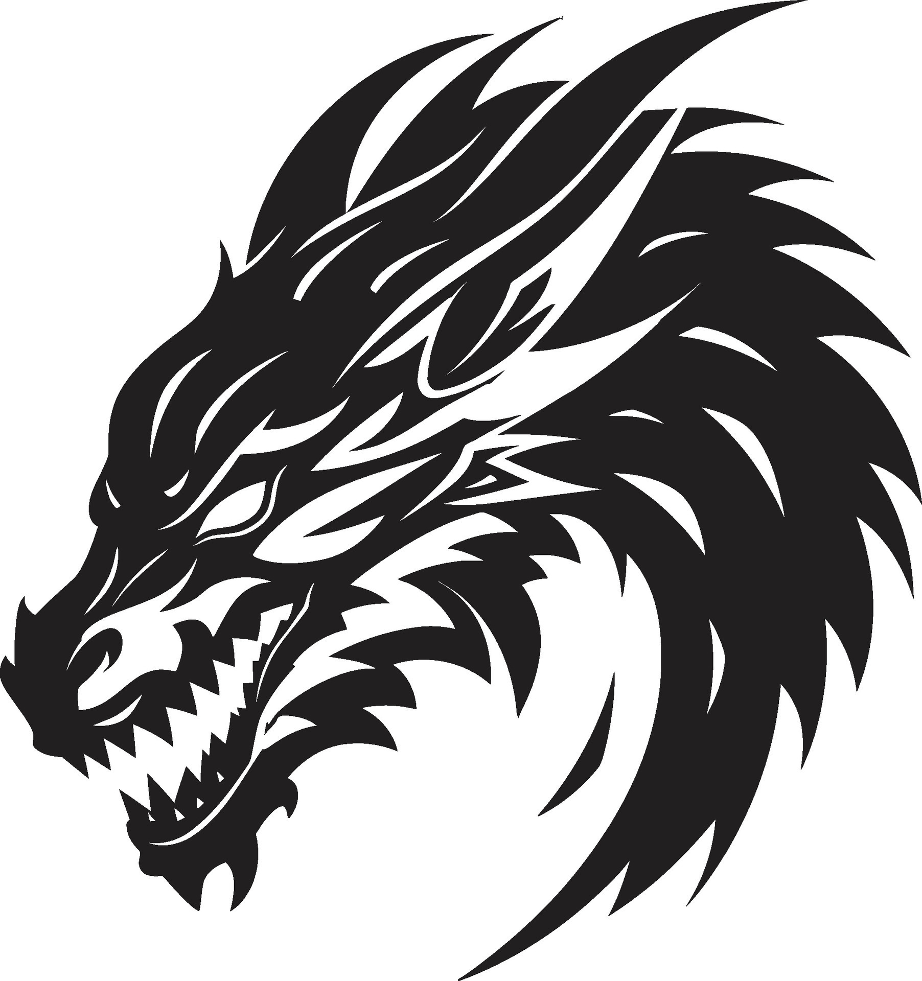 Ruthless Roar Monochromatic Dragons Vector Elegance Twilight Beast ...