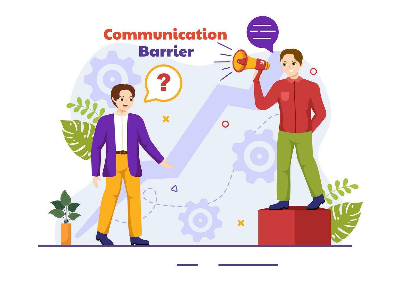 Communication Barrier Vector Illustration with Bad Communications ... Communication Barrier Vector Illustration with Bad Communications ...