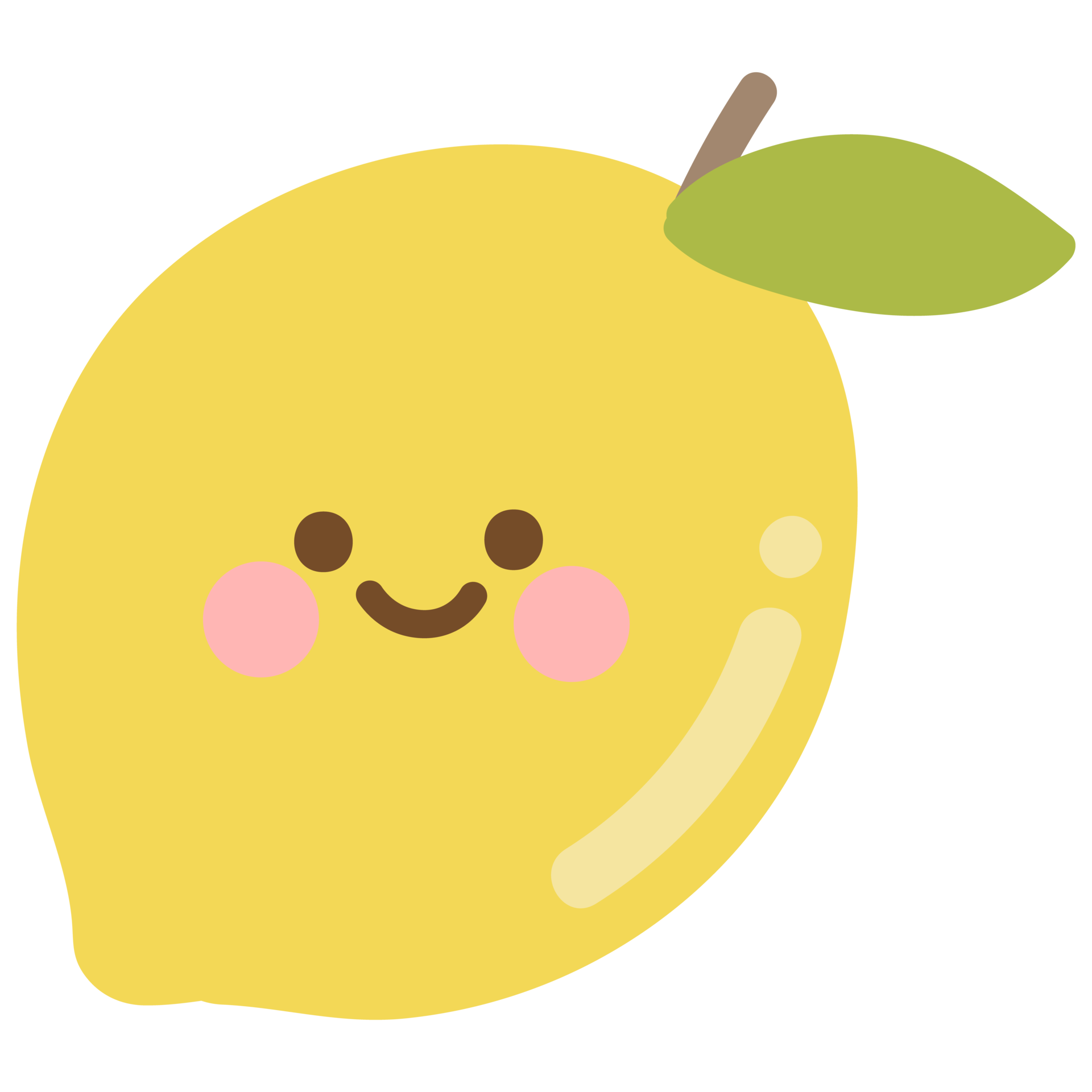 Happy Lemon Fruit With Cute Smile Face 33076553 Png