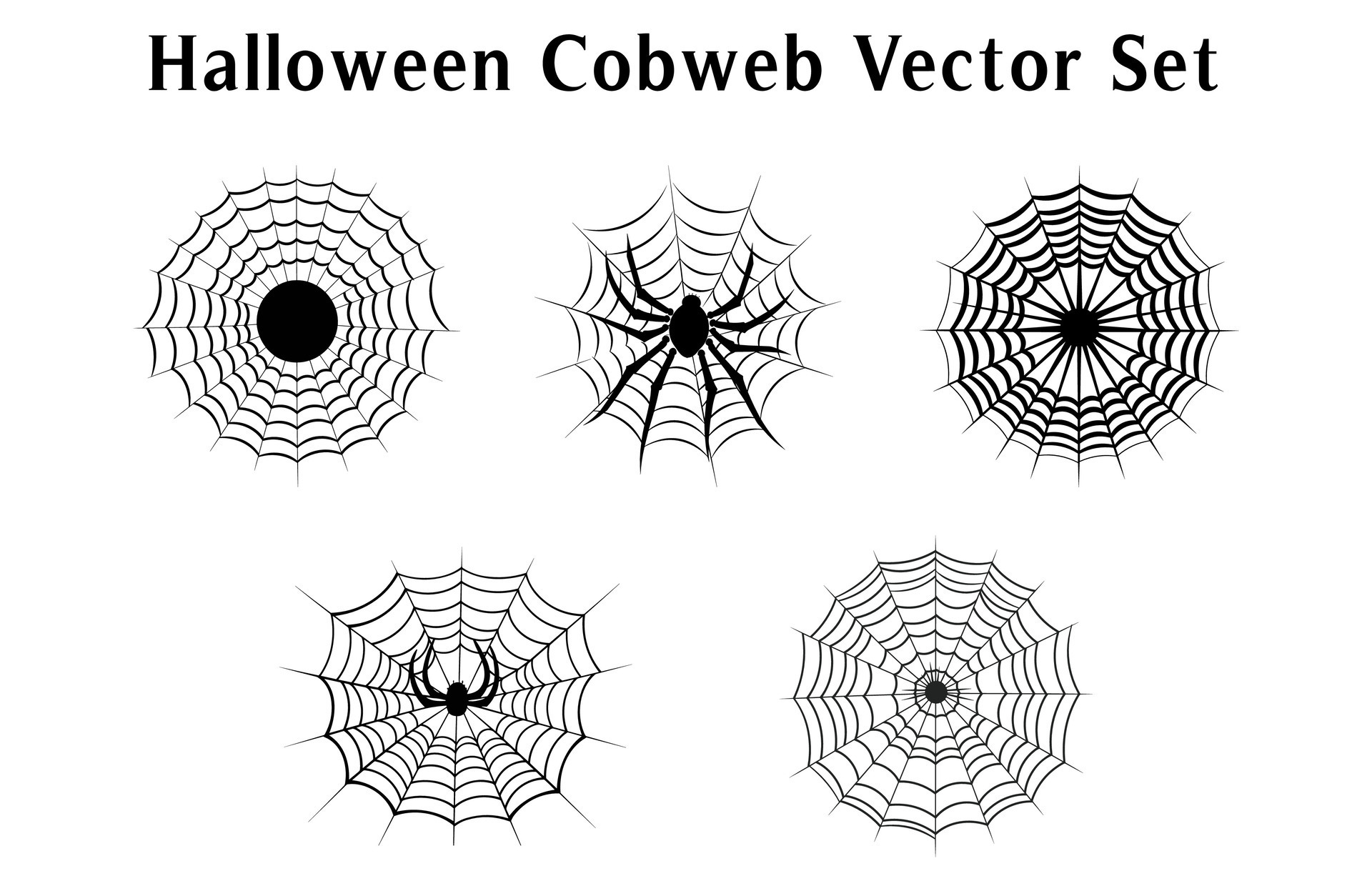 Free cobwebs Vector Bundle, Spider web set isolated on a White ...