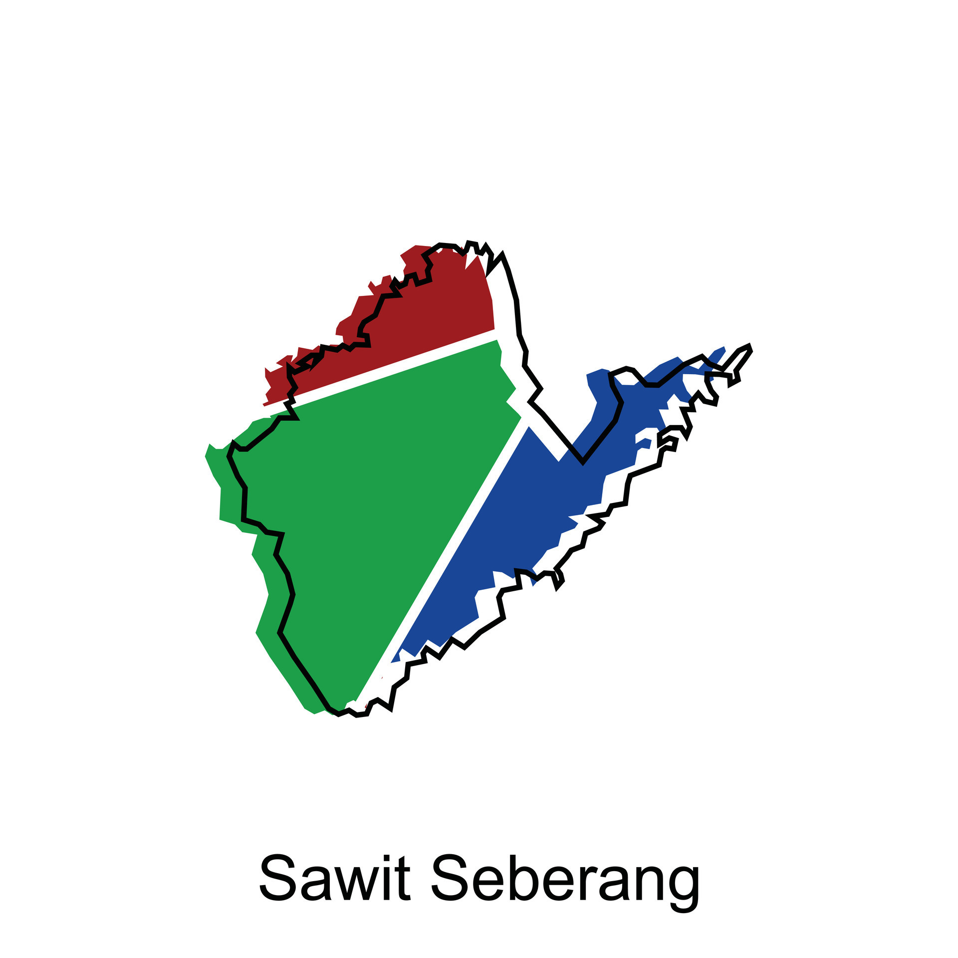 Vector Map Of Sawit Seberang City Modern Outline Logo Vector Design Abstract Designs Concept