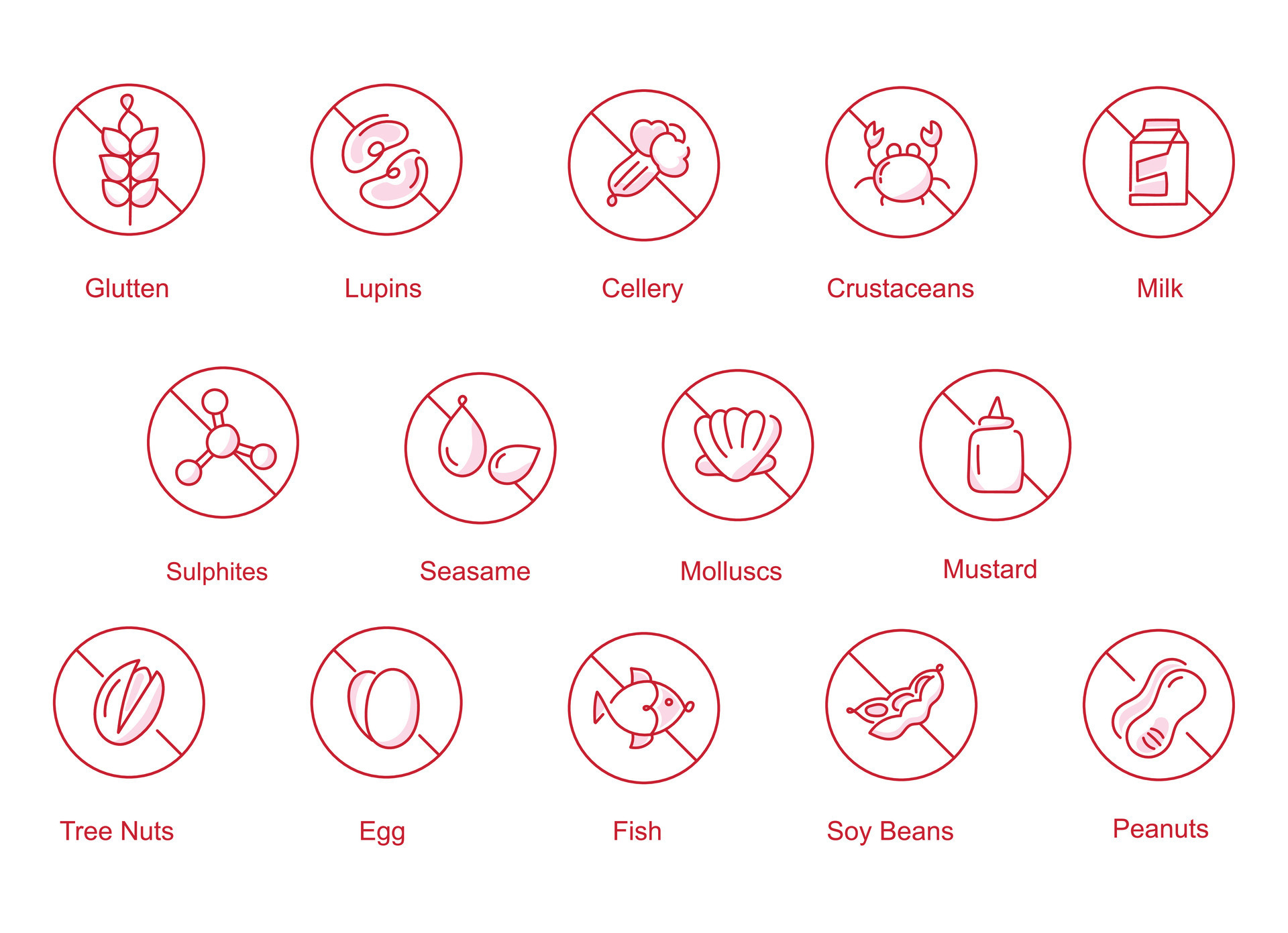 Allergen Icons. Food Allergy Warning and Dietary Restriction Symbols. 33078984 Vector Art at ...