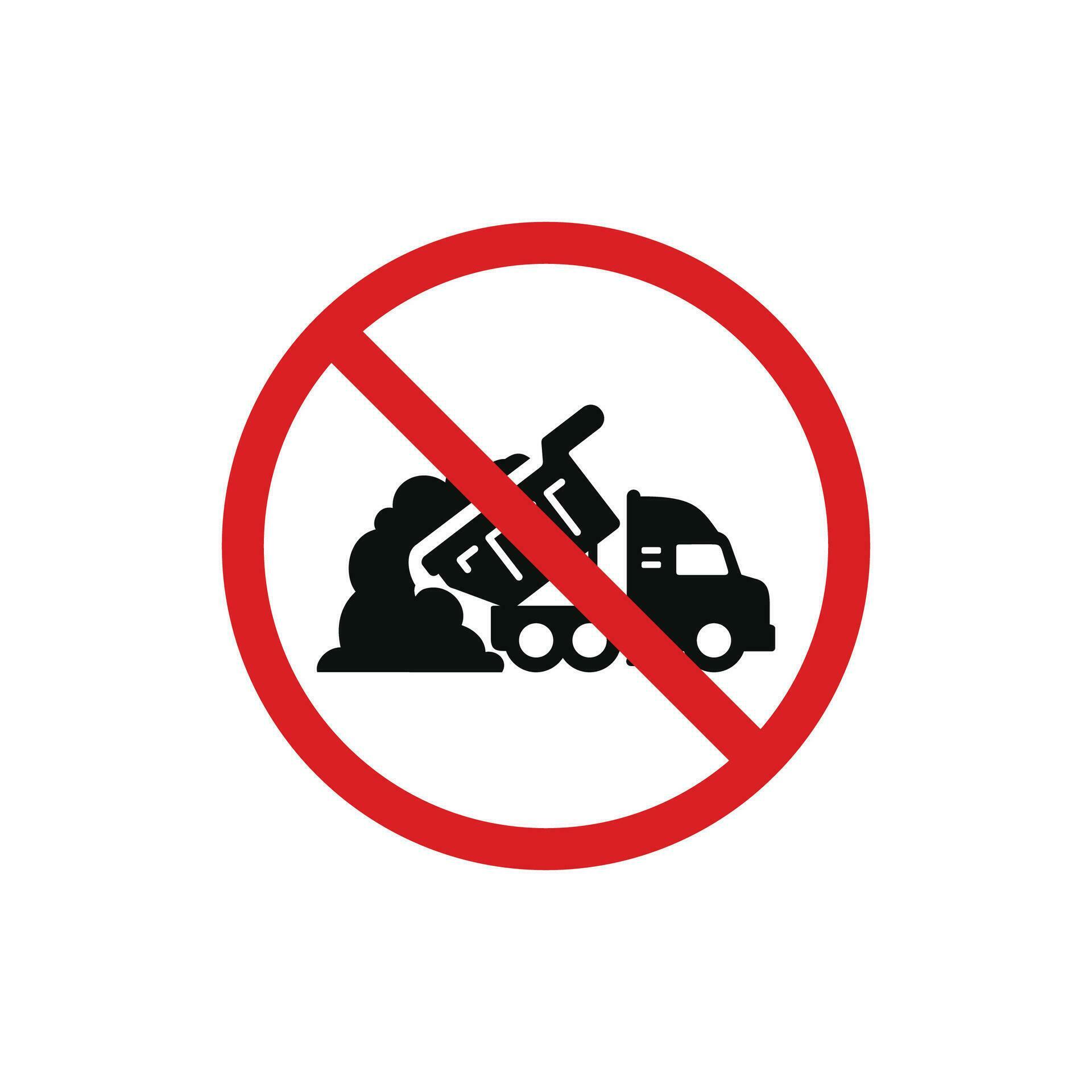 No dumping allowed icon sign symbol isolated on white background. No dump truck icon 33079841 ...