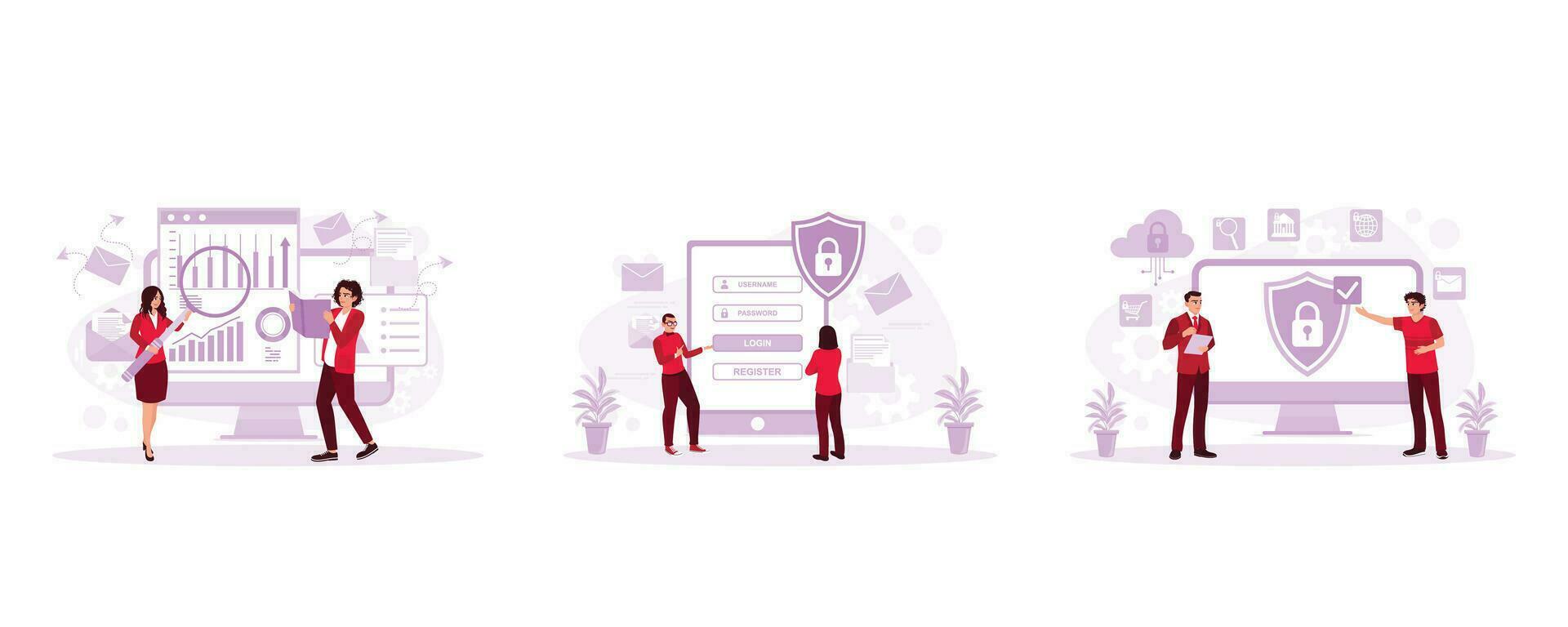 Check incoming emails to the company. The padlock icon on a mobile phone. Accessing corporate ...
