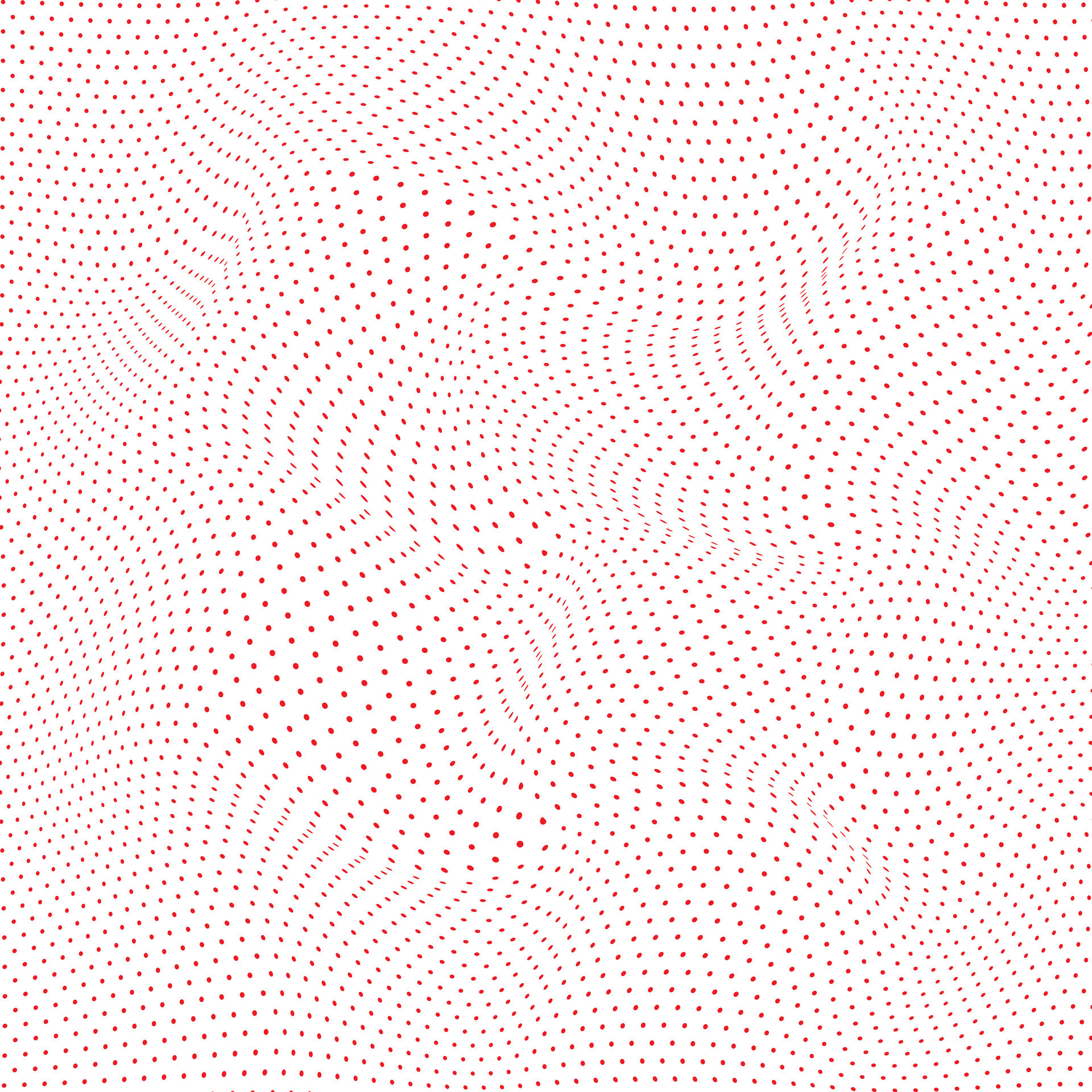 Modern Simple Abstract Wavy Red Color Small Polka Dot Circle Distort