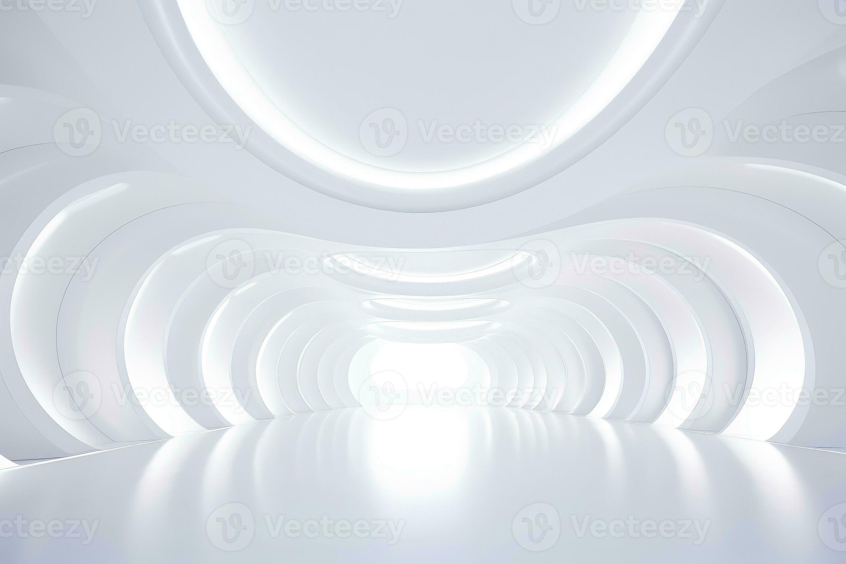 Abstract futuristic architecture background, Minimal technology white backdrop, Generative AI ...