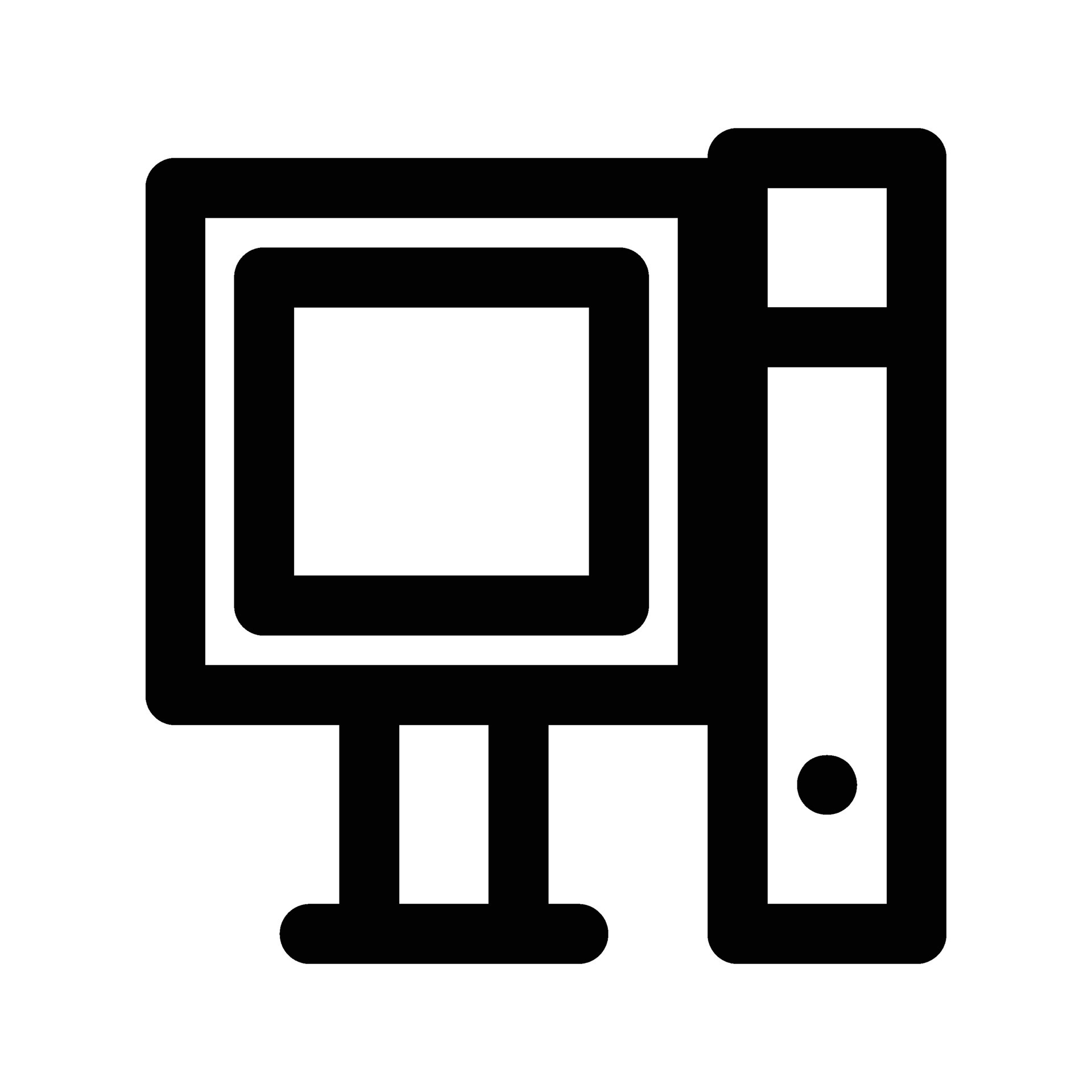 Computer Monitor Icon. Editable Bold Outline Design. Vector ...