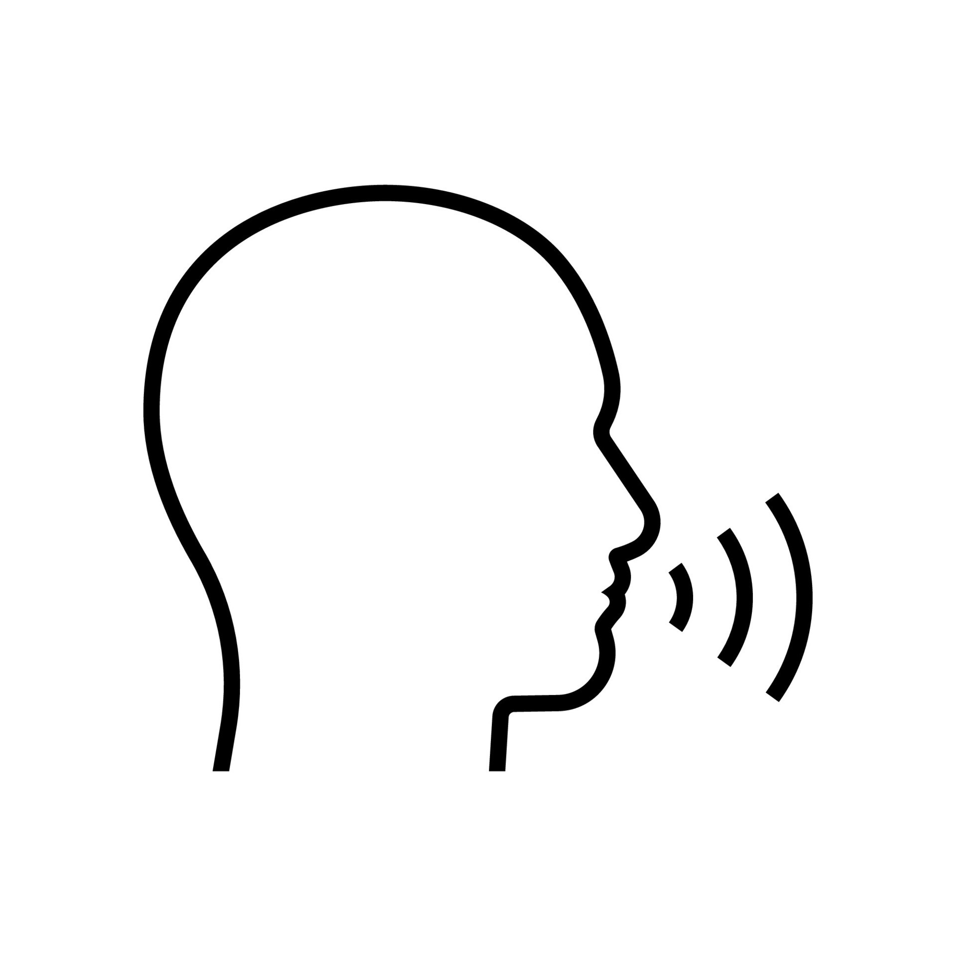 Human speaking line icon vector isolated on white background. 33082121 ...