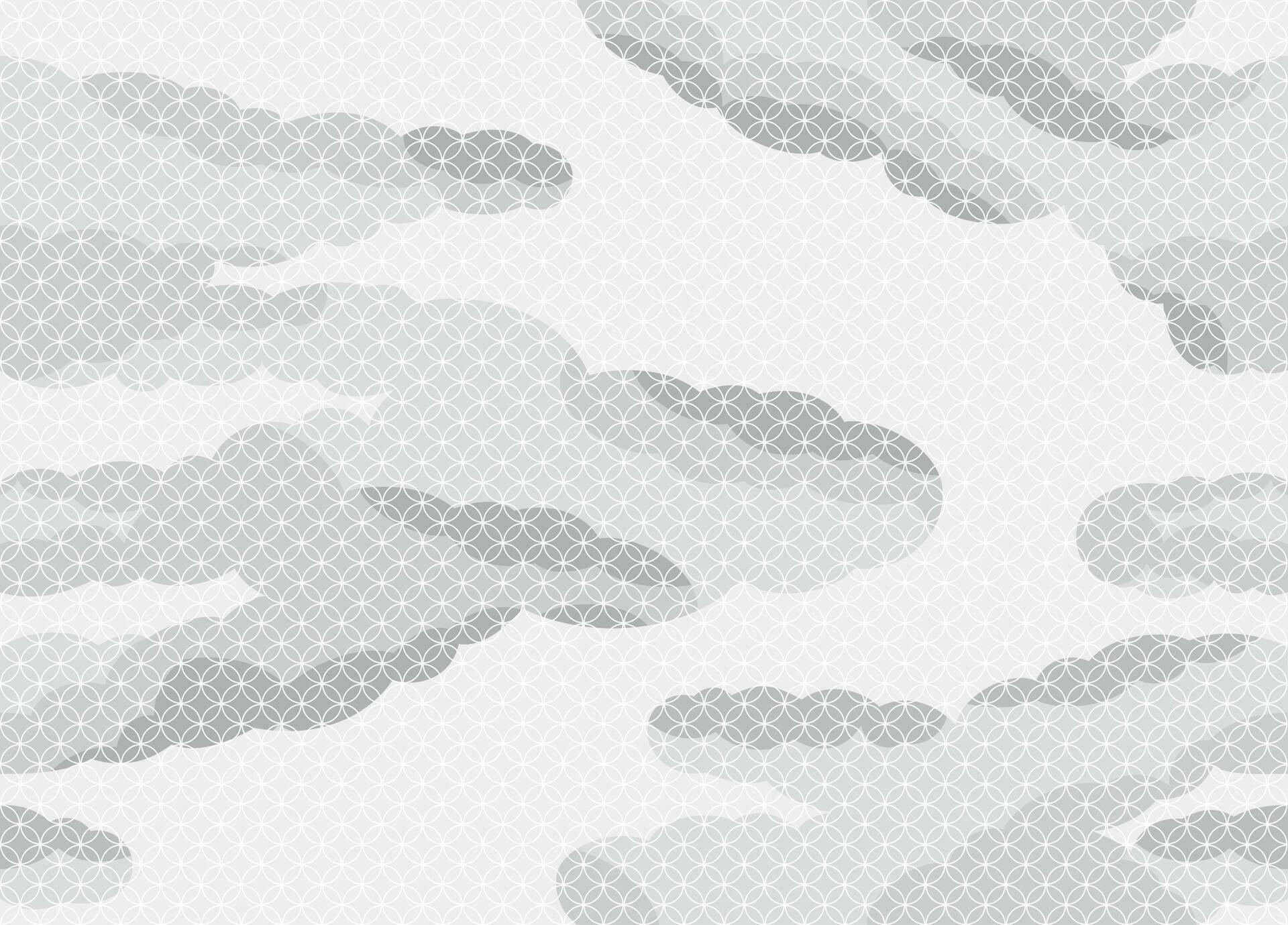 Japanese Seamless Monochrome Vintage Cloud Pattern. Vector Illustration ...