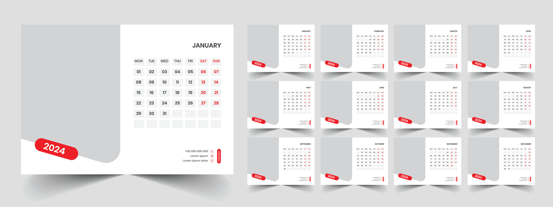 calendario 2024 semana comienzo lunes corporativo diseño planificador ... calendario 2024 semana comienzo lunes corporativo diseño planificador ...