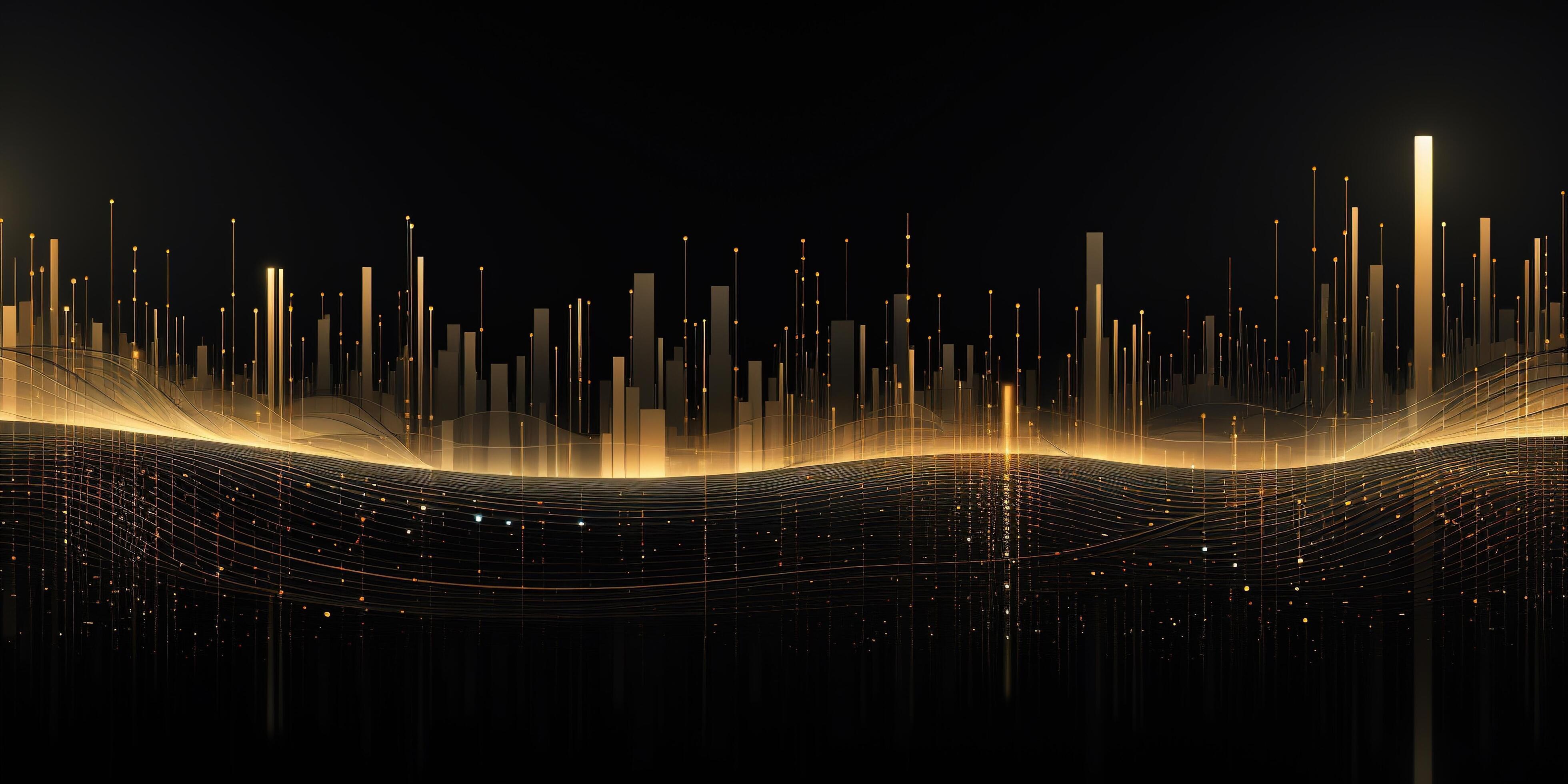 Generative Ai Abstract Golden And Black Colors Background Data