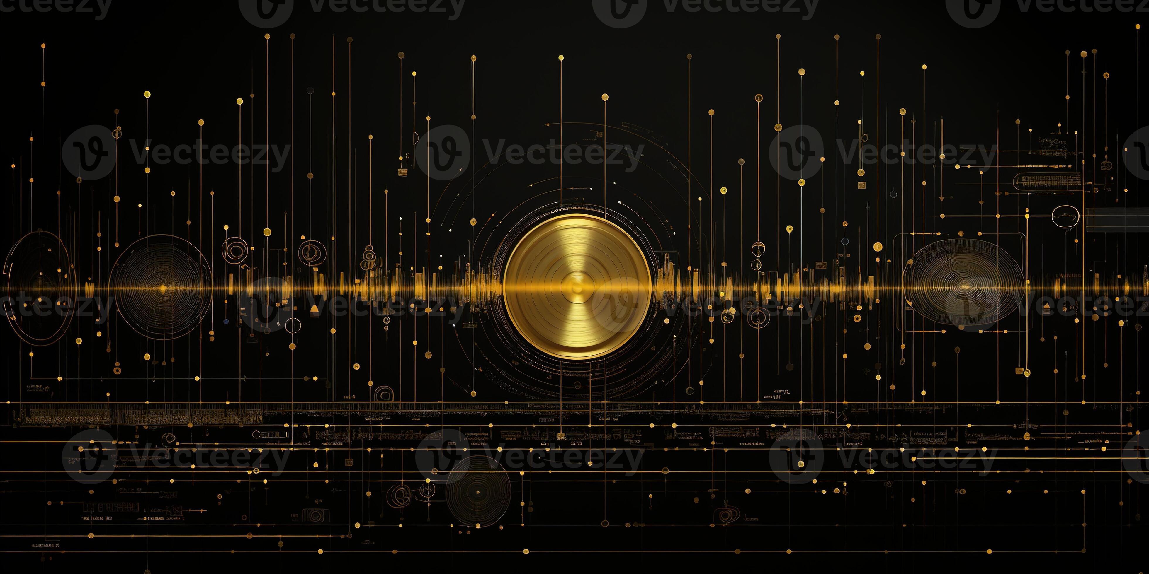 Generative Ai Abstract Golden And Black Colors Background Data