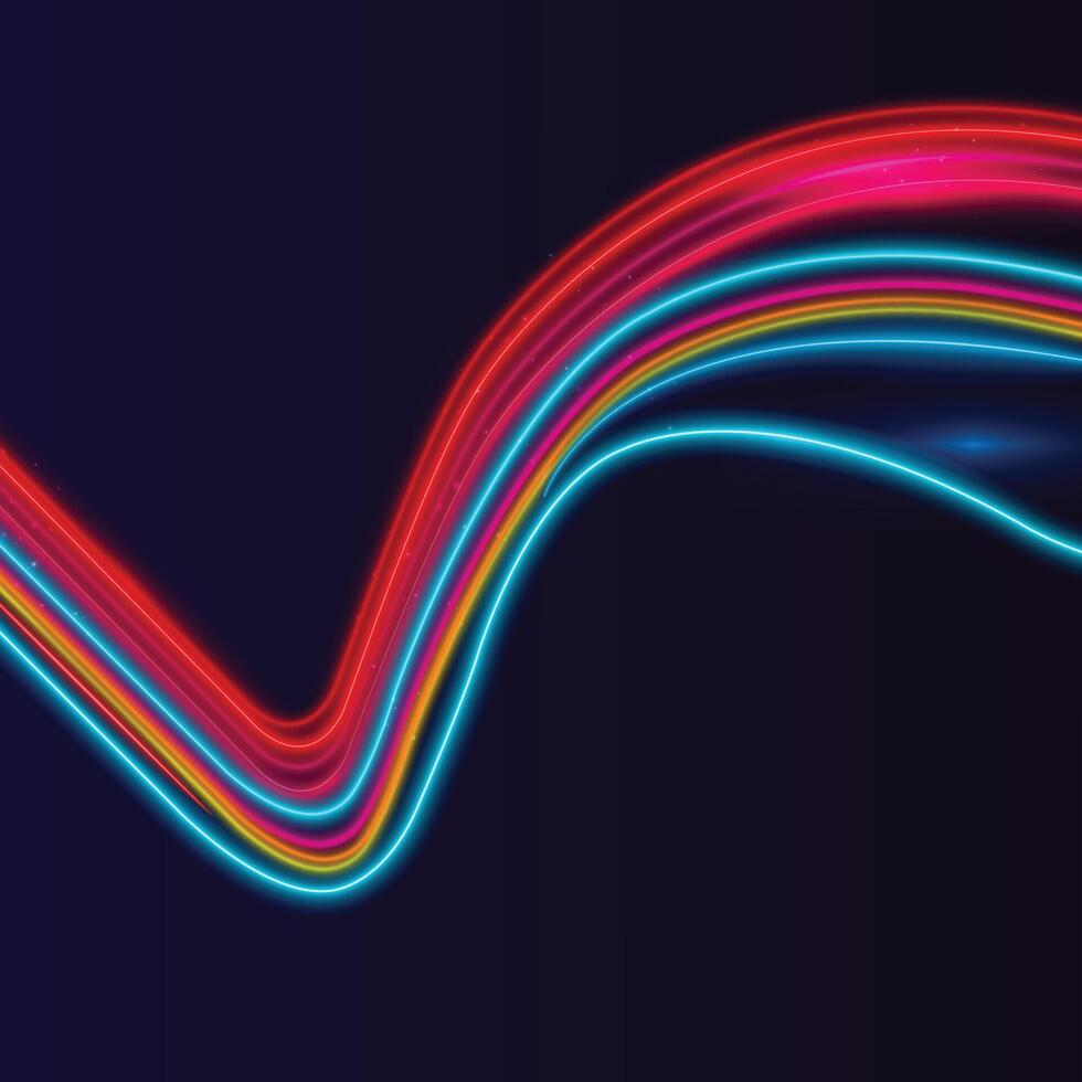 Beautiful colorful light effect of neon glow lights and flash Abstract background flying ...