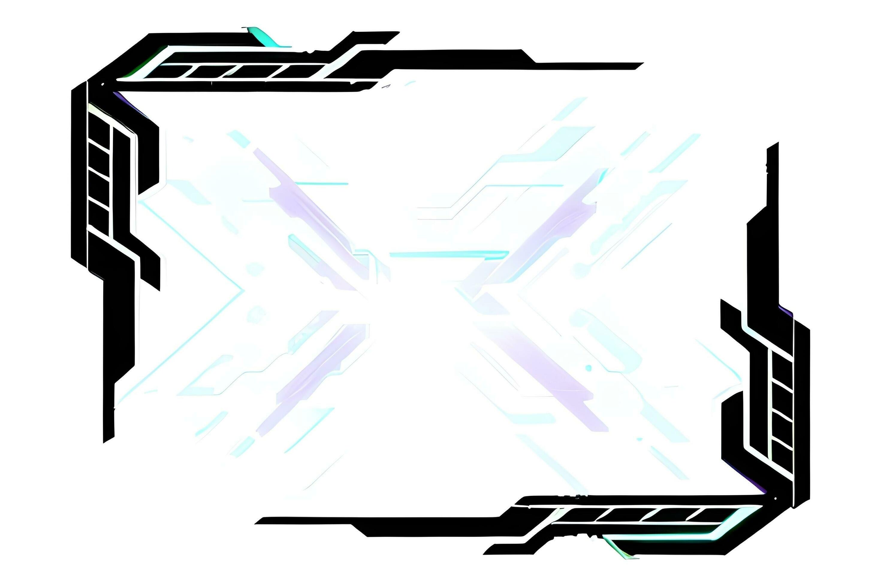 Futuristic border frame with neon lighting white background ai generative 33088556 Stock Photo ...