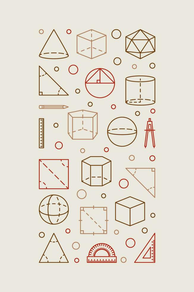 Geometry Education concept vector thin line vertical creative banner ... Geometry Education concept vector thin line vertical creative banner ...