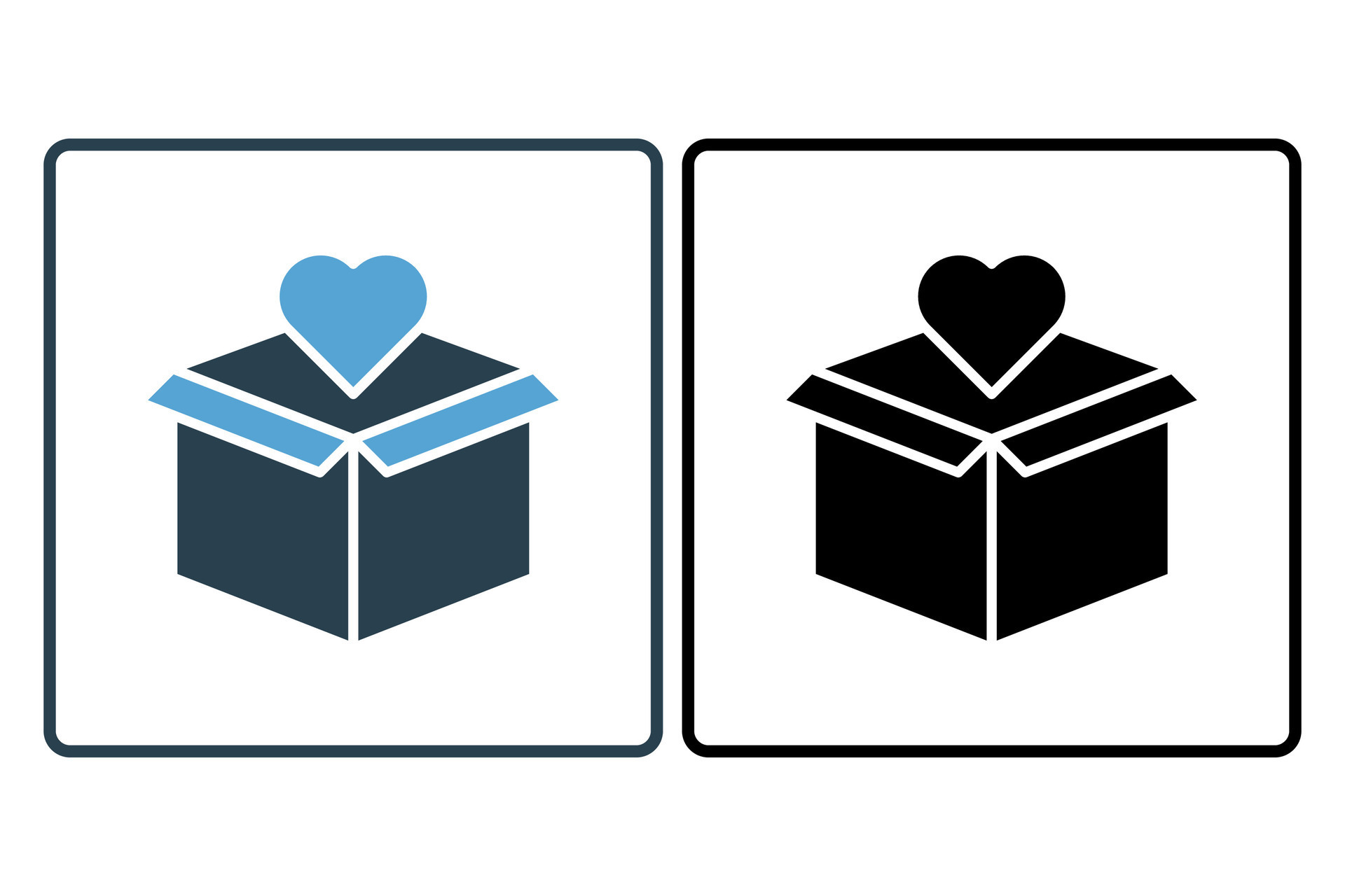 Package Heart Icon. Icon related to Delivery. suitable for web site, app, user interfaces ...