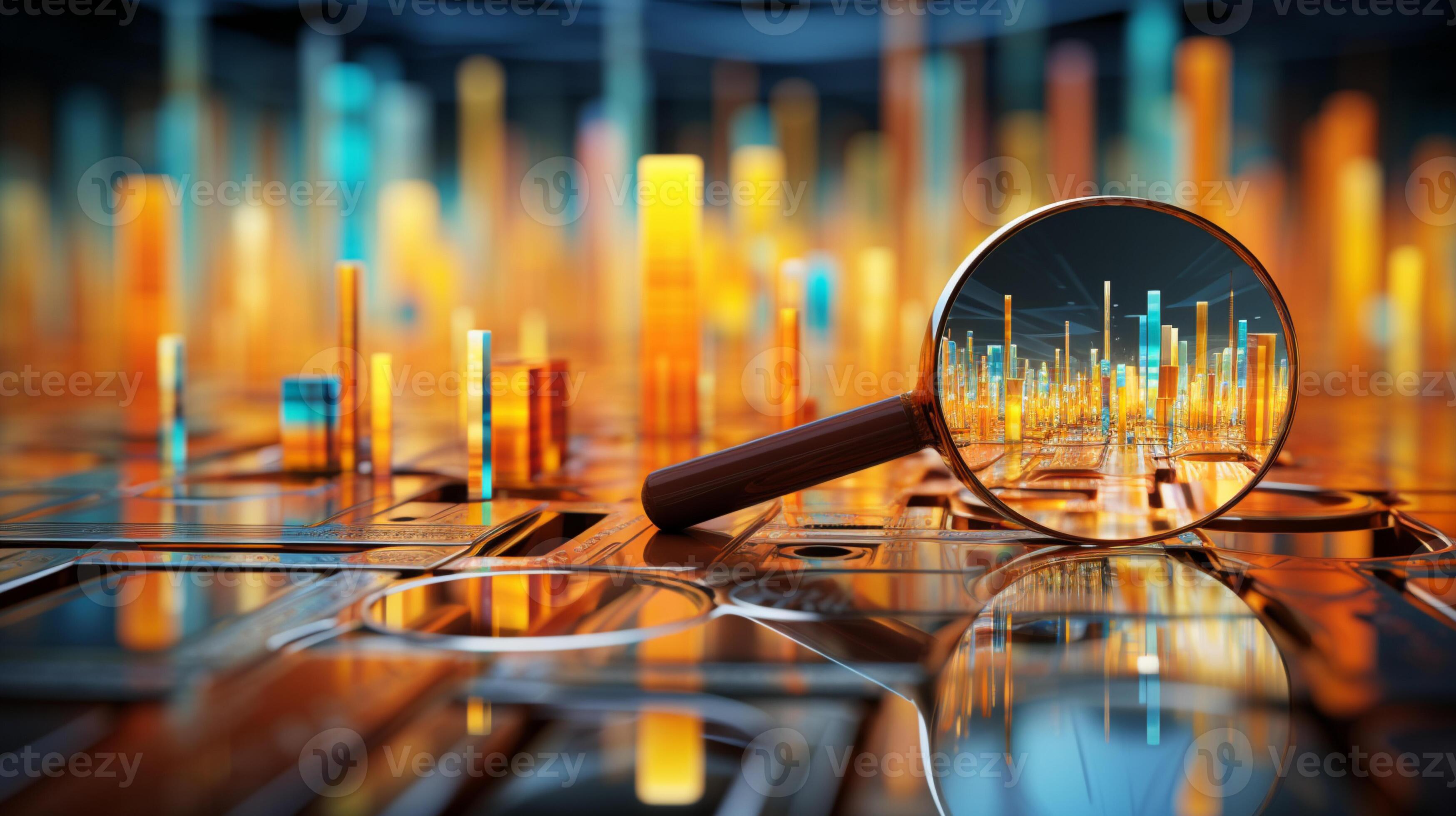 Data Visualization, Close up Technology Digitalization, Optimization of High-Tech Electronics ...