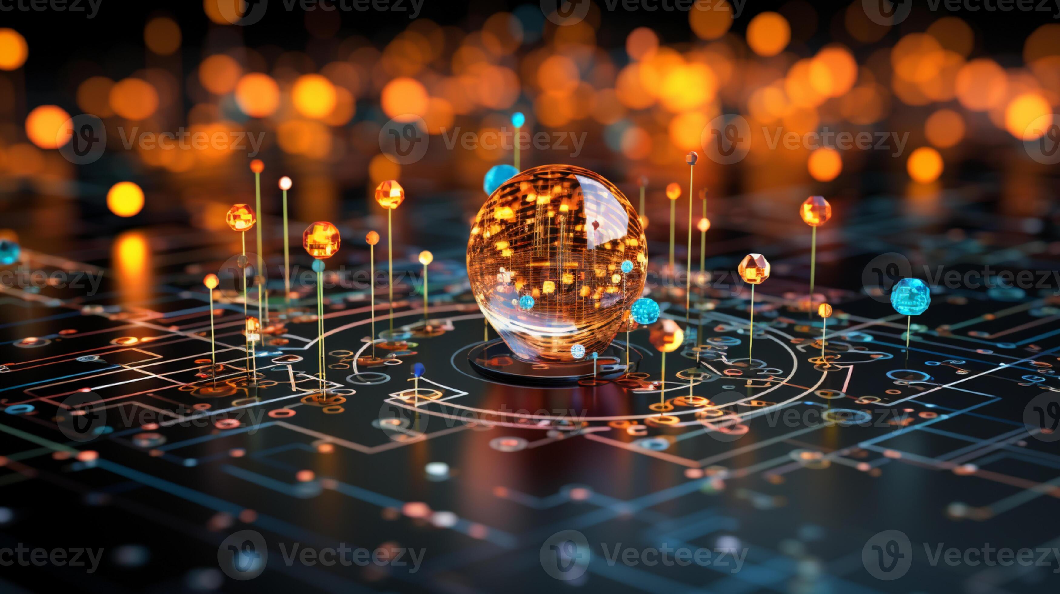 Data Visualization Close Up Technology Digitalization Optimization Of High Tech Electronics