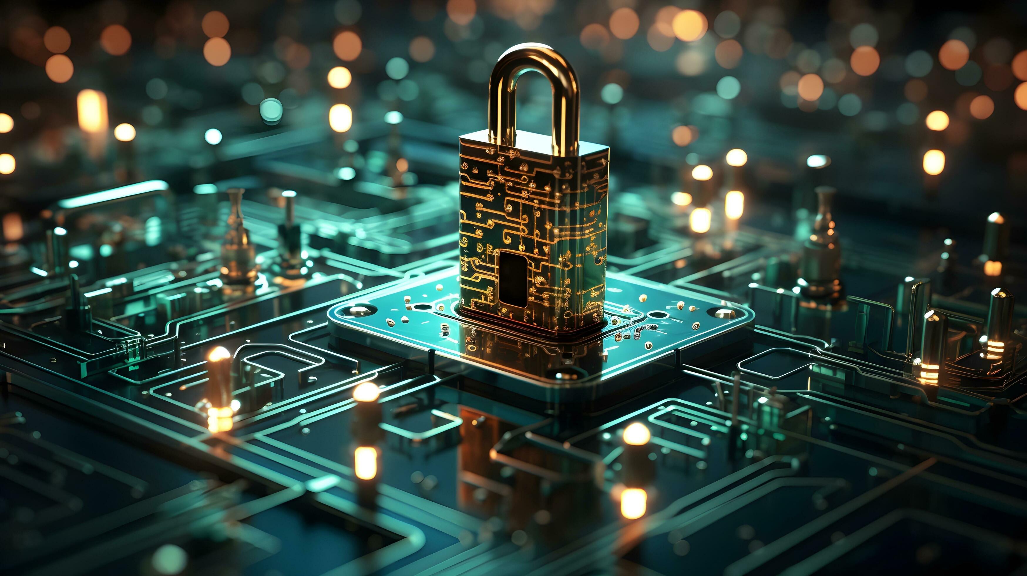 Digital Fortification. Cybersecurity Solutions Shielding Data and Networks. AI Generated ...