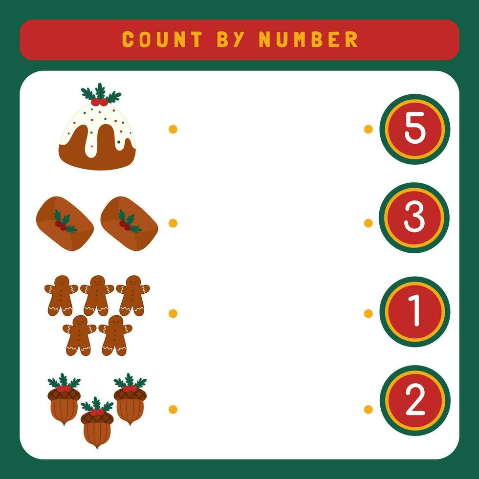 Worksheet for kids counting how many cute Christmas object. Printable ...