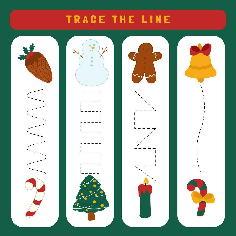 Christmas handwriting practice sheet. Educational children game ...