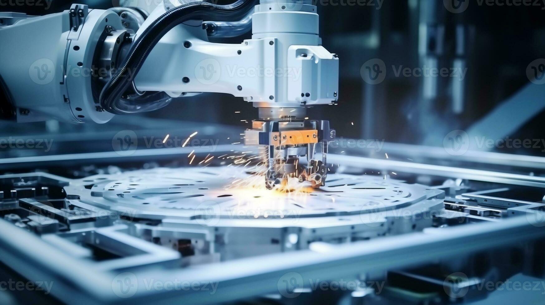 Industrial Machine Automatic Robotic Arm Smart Modern Factory Automation Using Advanced