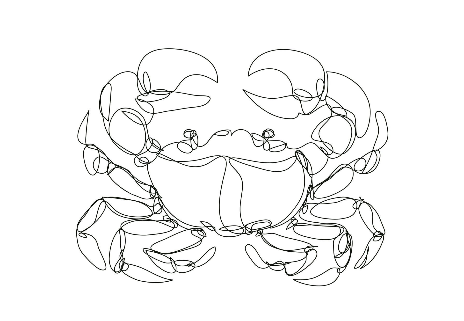 Crab Line Drawing Continuous Line Art Vector Illustration 33107208 Vector Art At Vecteezy