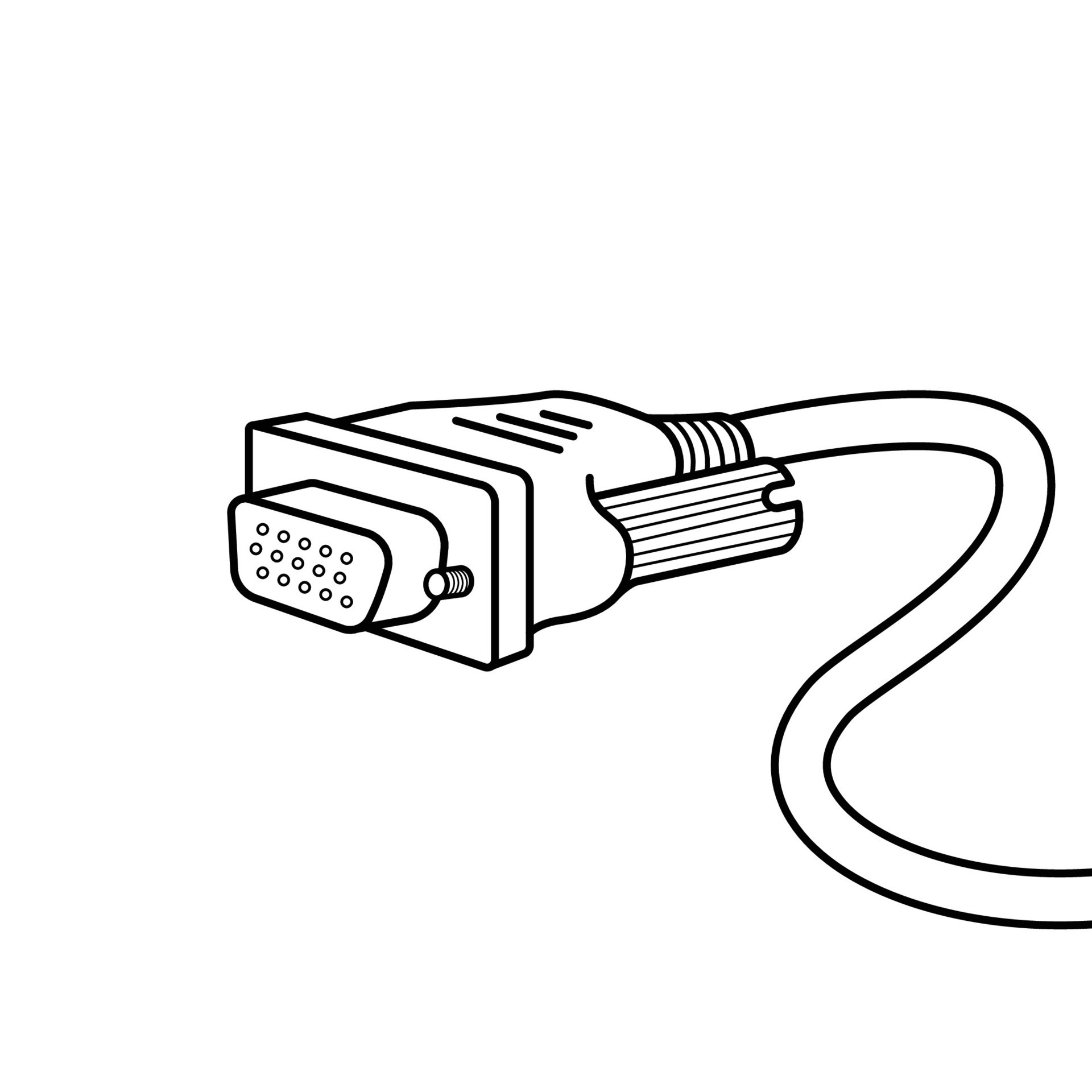 The Line Art Of Dvi Connector 33108369 Vector Art At Vecteezy