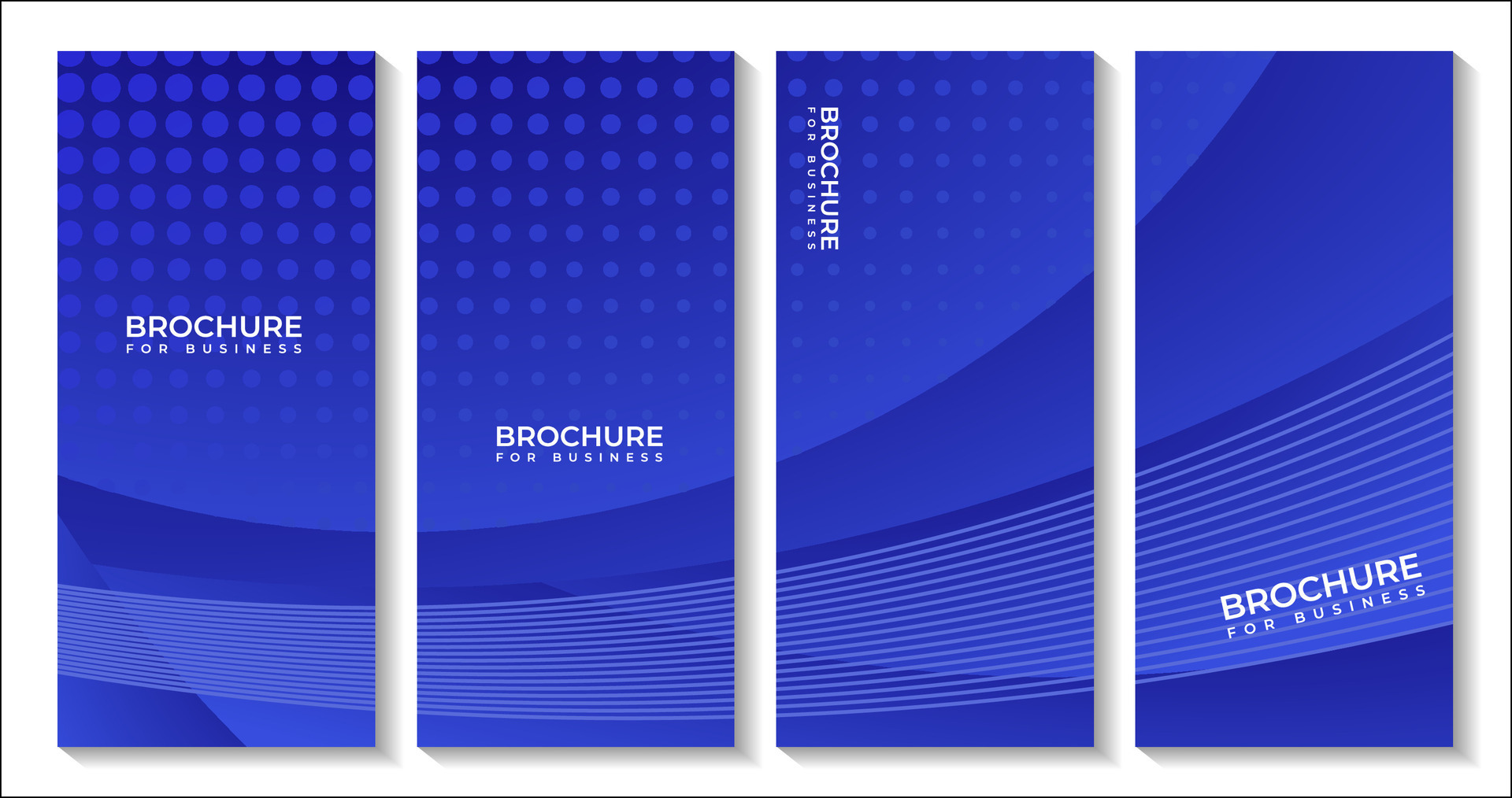 Set Of Brochures With Abstract Modern Blue Wave Gradient Background