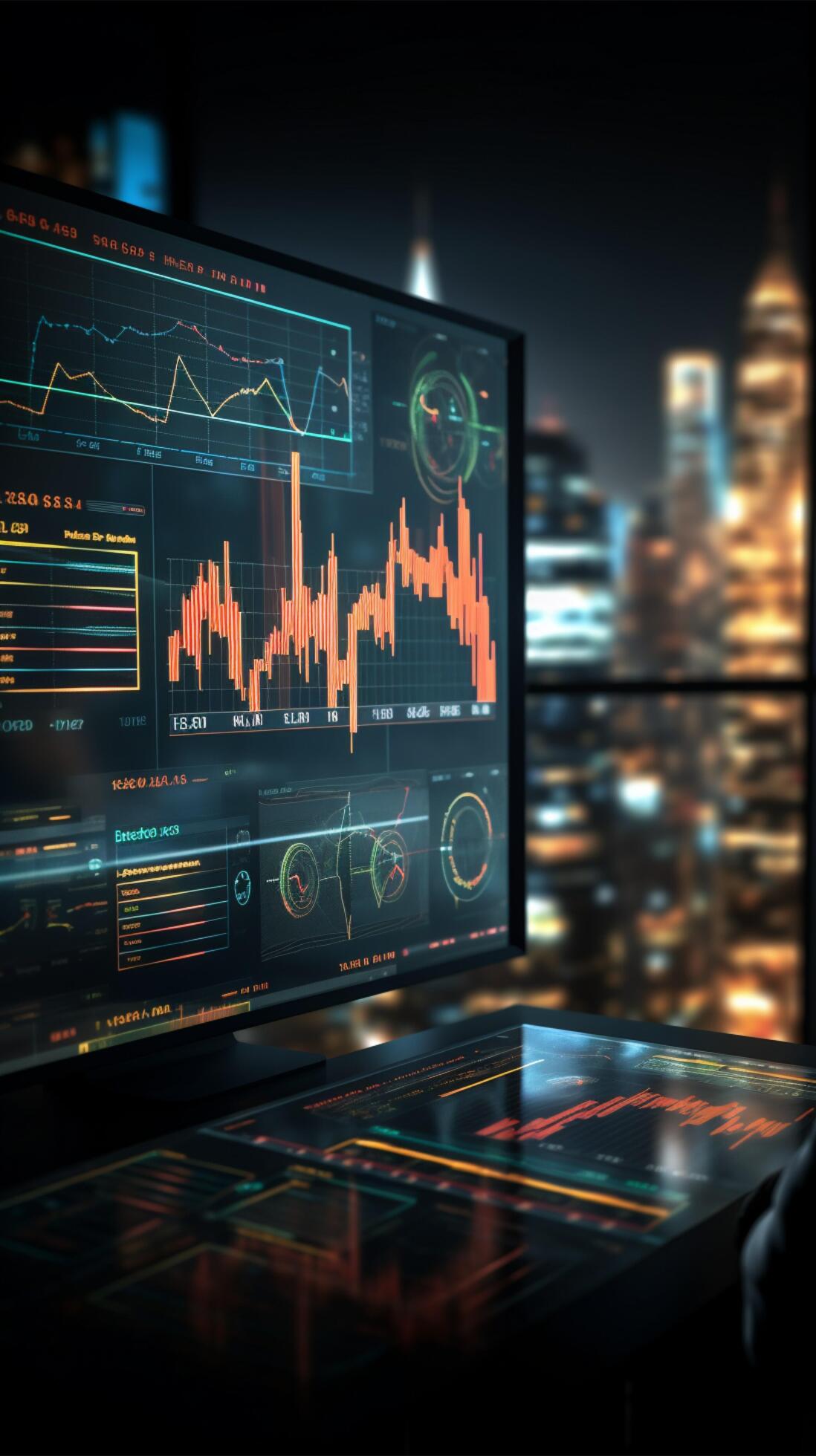 Data driven visuals Showcasing business, stock market trends with ... Data driven visuals Showcasing business, stock market trends with ...